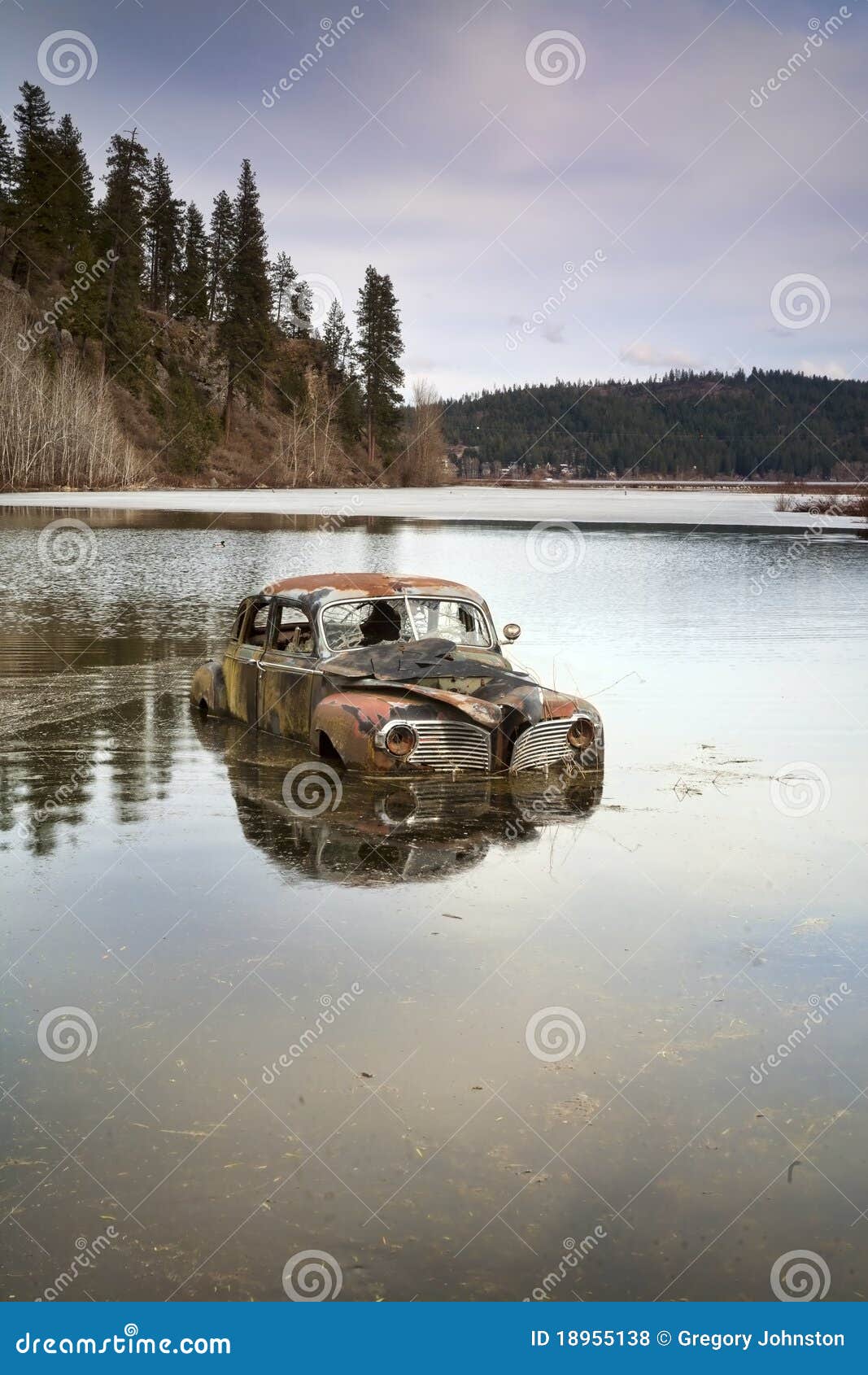 Car in lake. stock photo. Image of design, transportation - 18955138