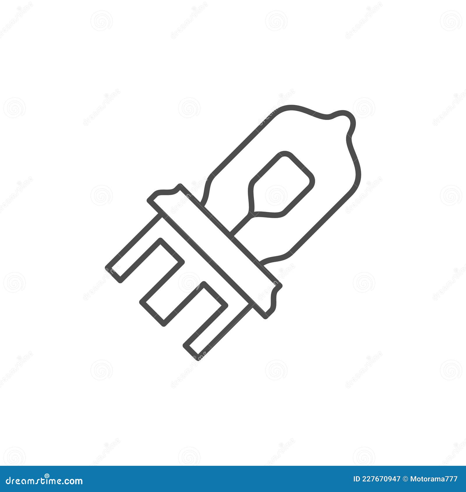 Car lamp line outline icon stock vector. Illustration of halogen ...
