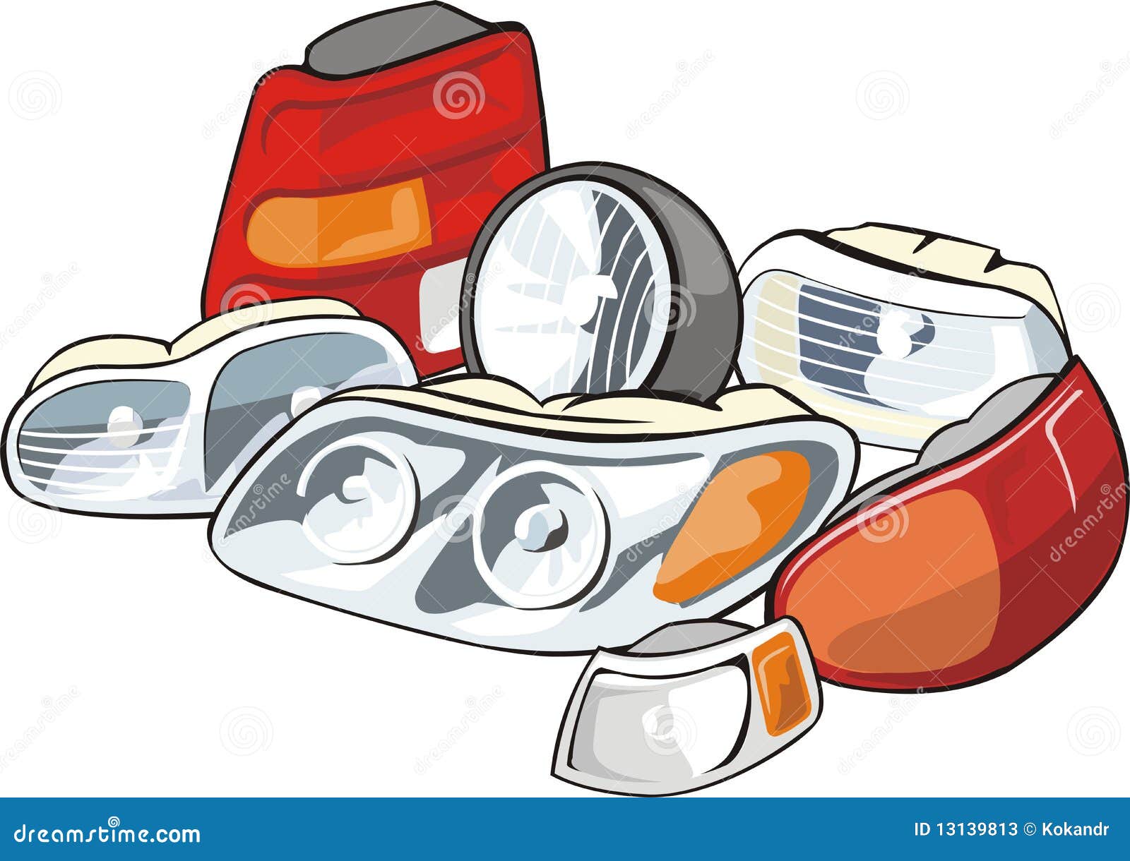 Car lamps stock vector. Illustration of detail, diffusor - 13139813