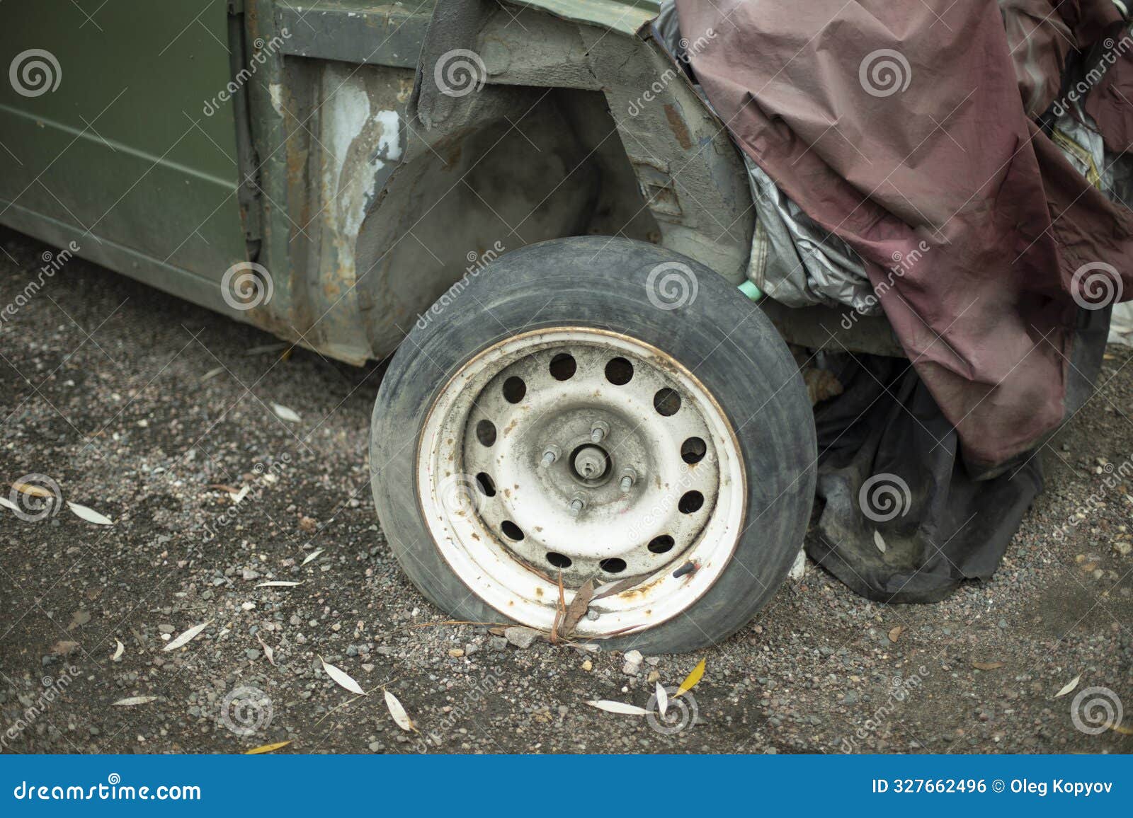 Car in Landfill. Transport Wheel Stock Photo - Image of pollution ...
