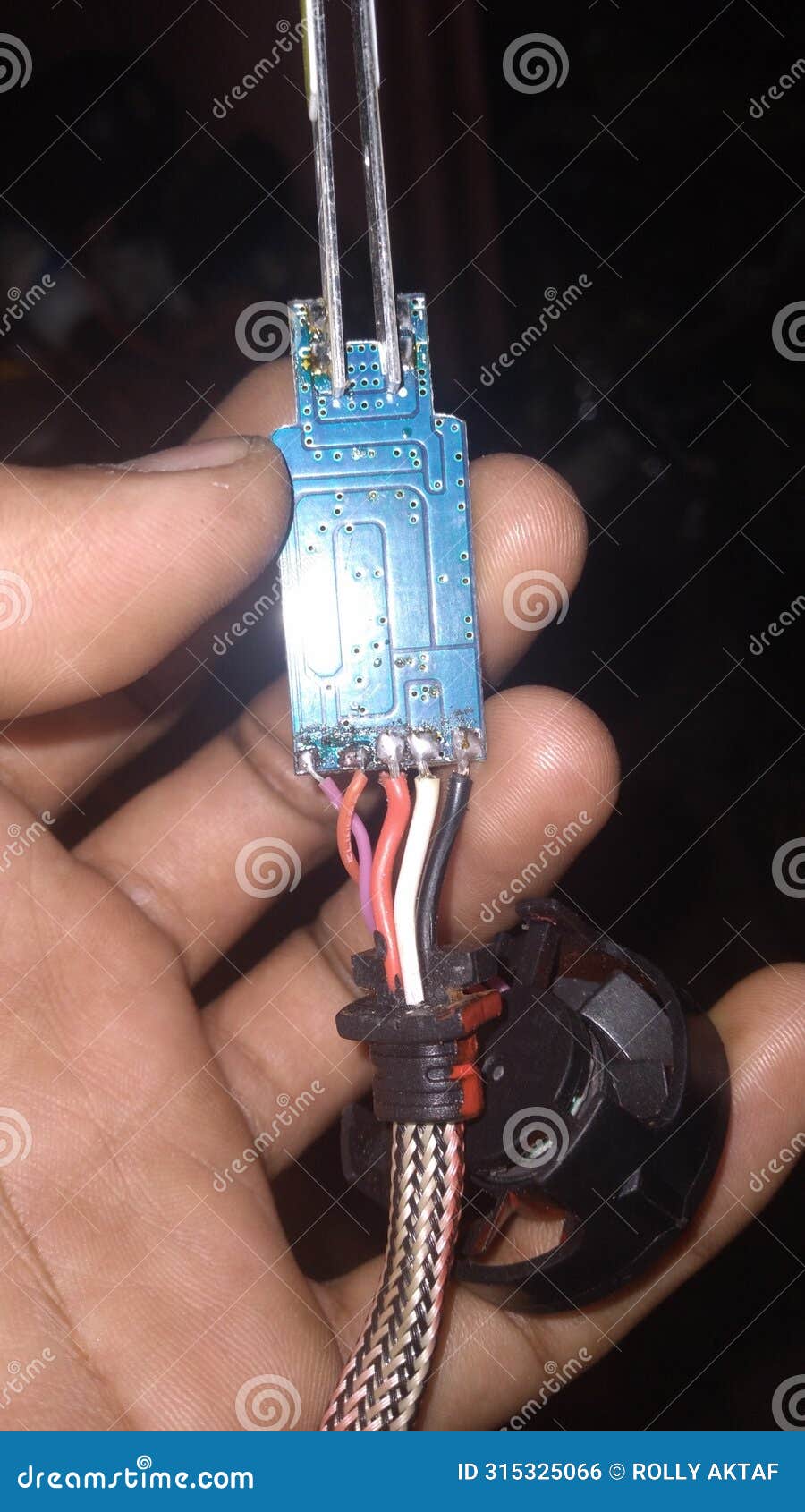 Car LED Light Module or PCB and the Layout of the Cables Stock Photo ...