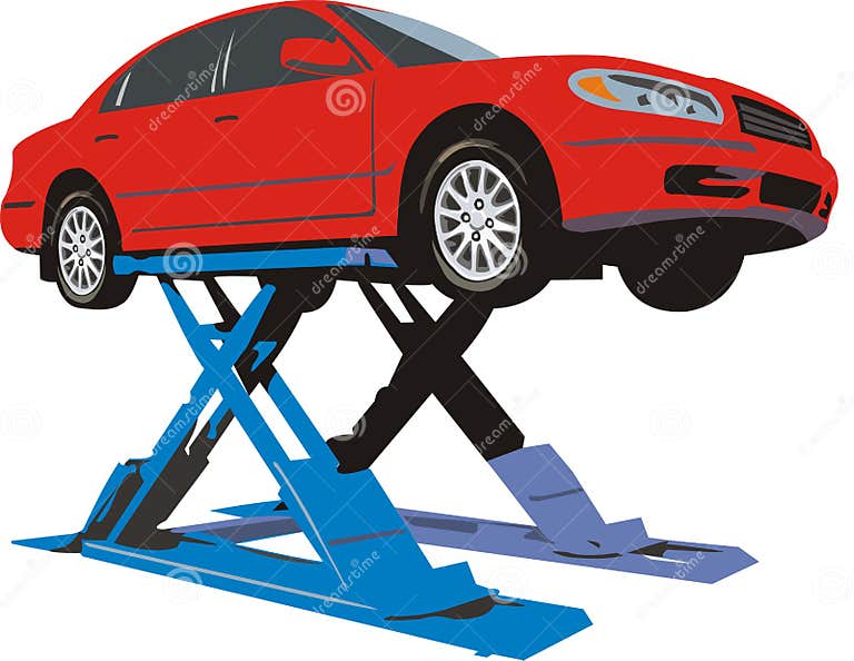 Car on lift stock vector. Illustration of lift, detail - 6318294