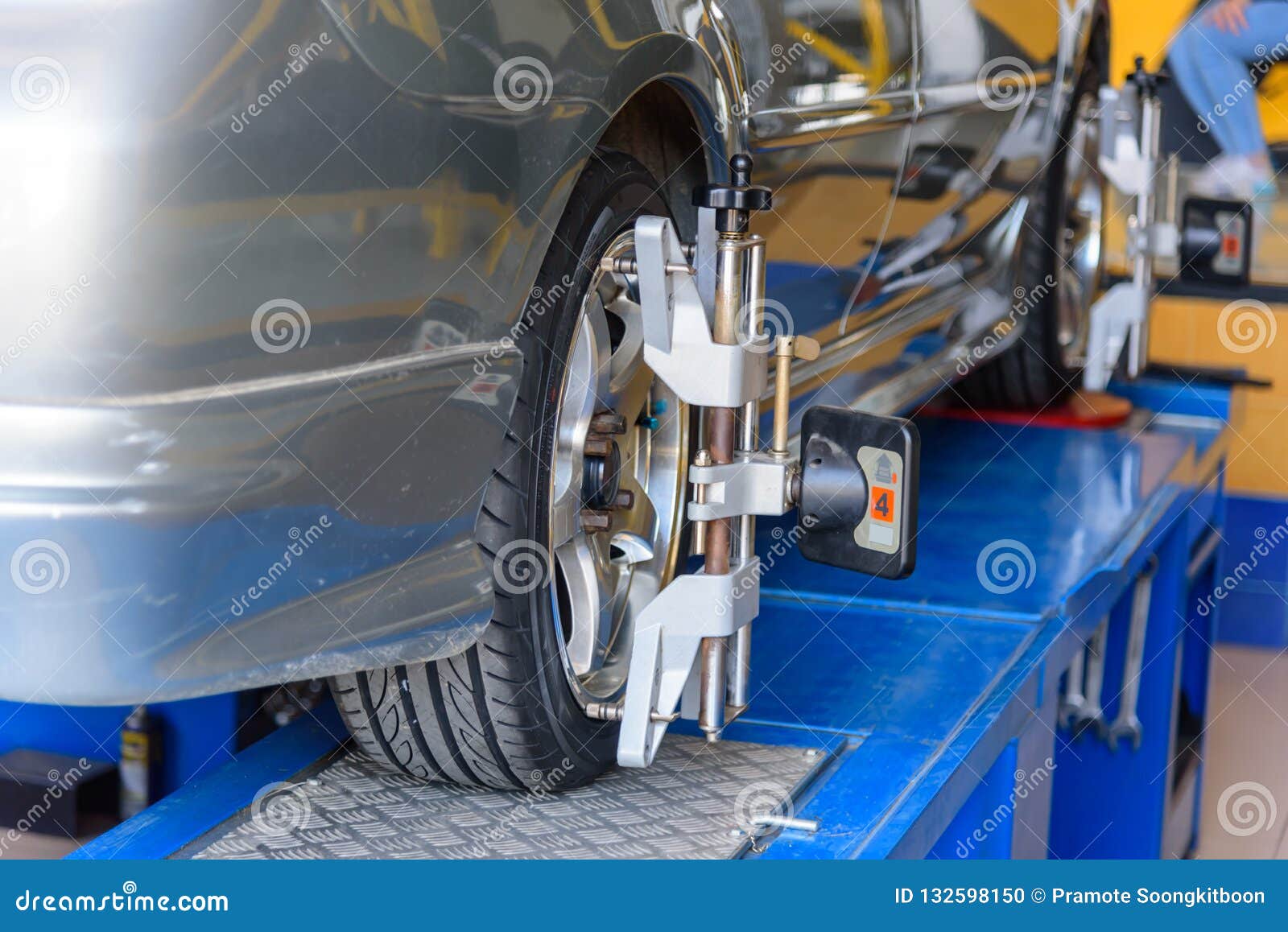 Balancing Center Wheel of Car Stock Photo - Image of equipment ...