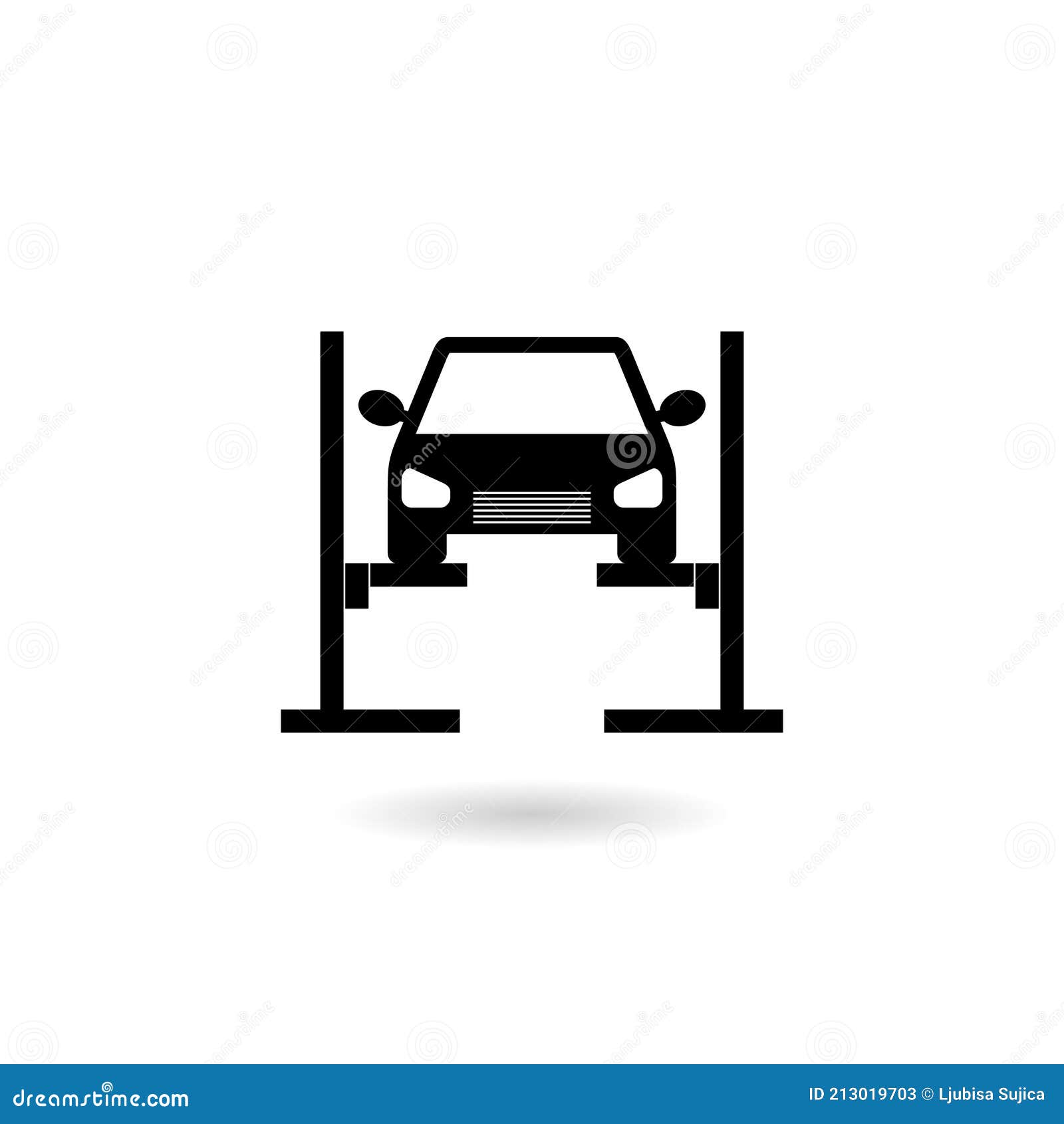 Car Lift Flat Icon with Shadow Stock Vector - Illustration of industry ...