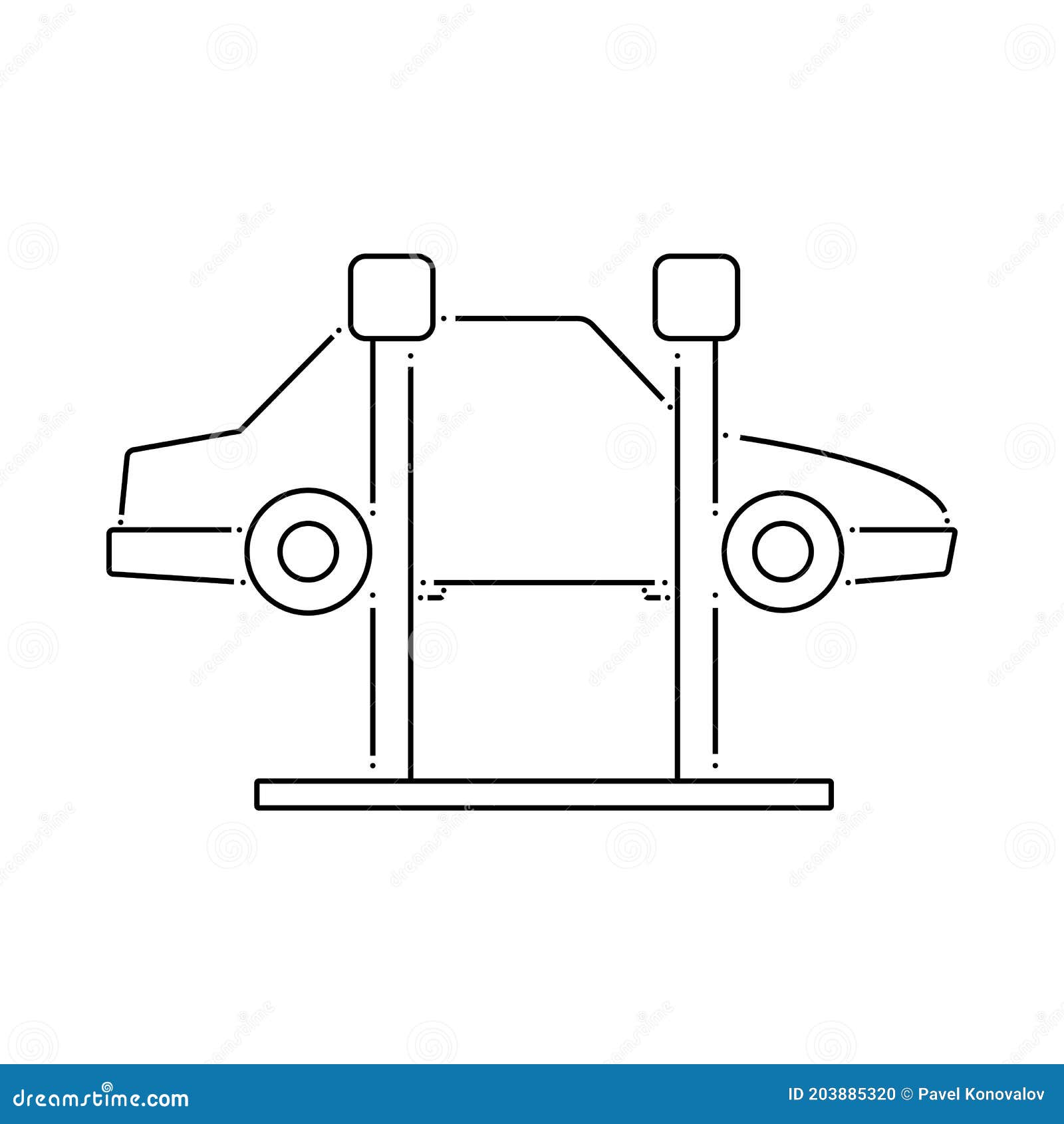 Car Lift Icon stock vector. Illustration of line, automobile - 203885320
