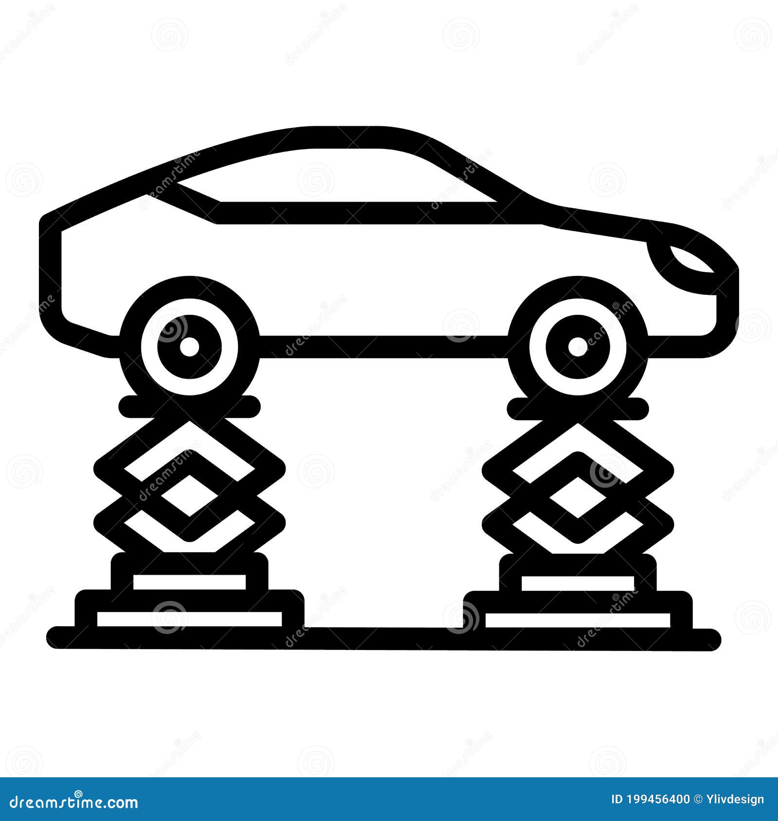 Car on Lift Icon, Outline Style Stock Vector - Illustration of ...