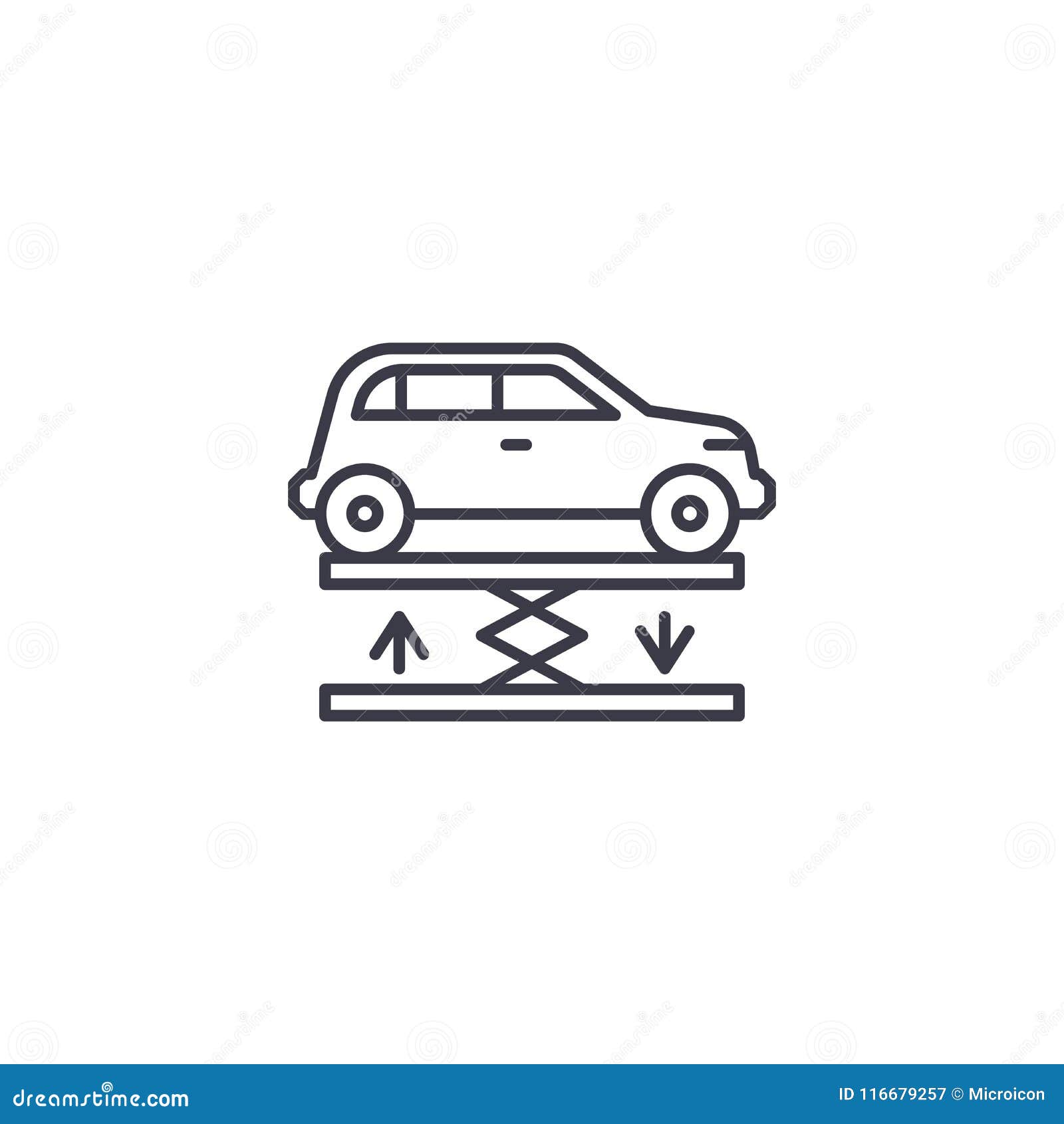 Car Lift Linear Icon Concept. Car Lift Line Vector Sign, Symbol ...
