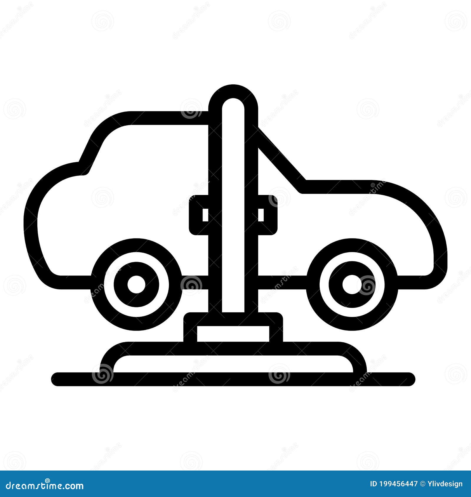 Car Lift Service Icon, Outline Style Stock Vector - Illustration of ...