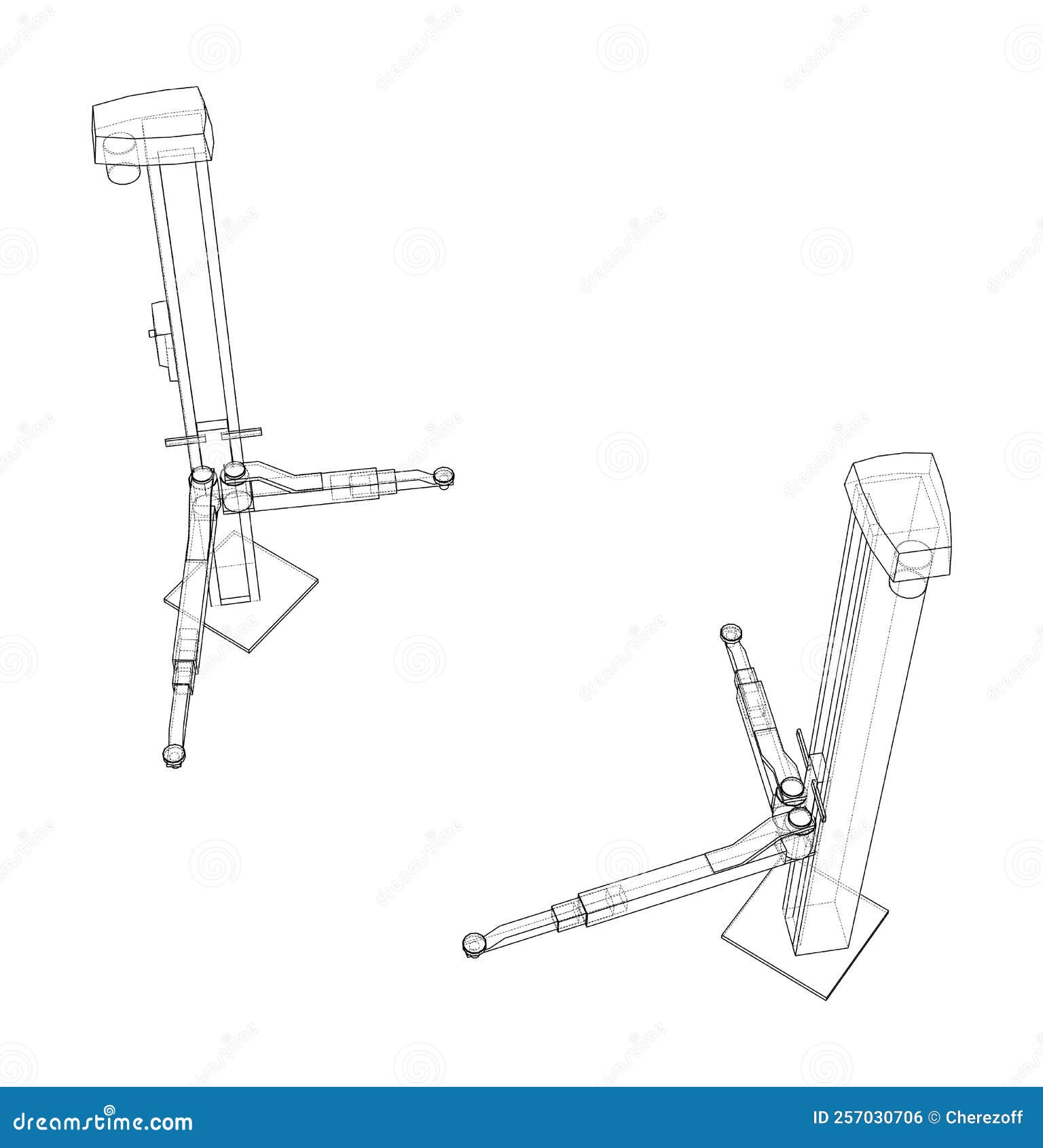 Car Lift Stand Tower. Vector Stock Vector - Illustration of equipment ...