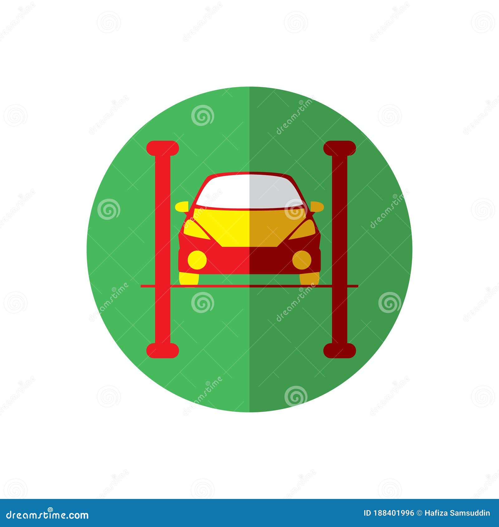 Car on Lift. Vector Illustration Decorative Design Stock Vector ...