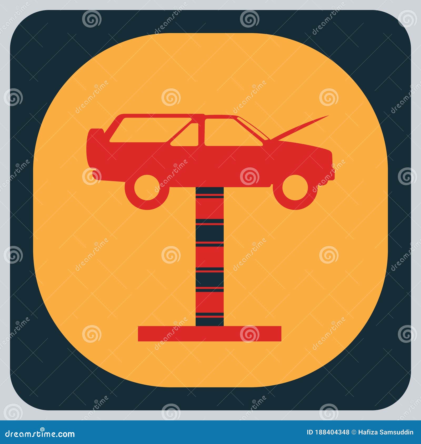Car on Lift. Vector Illustration Decorative Design Stock Vector ...