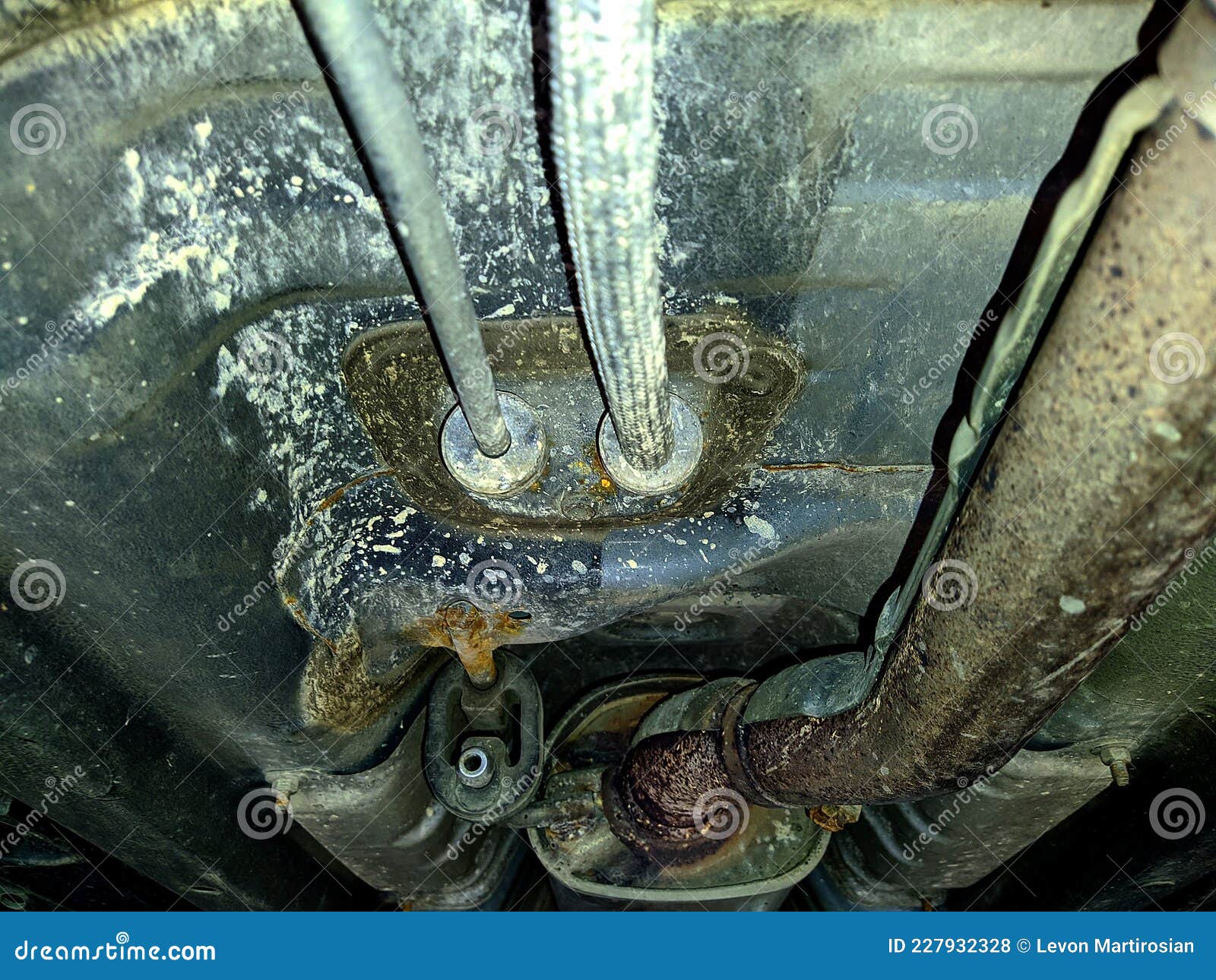 Car on the Lift View from Below. Car on a Lift Bottom View Photo. Stock ...