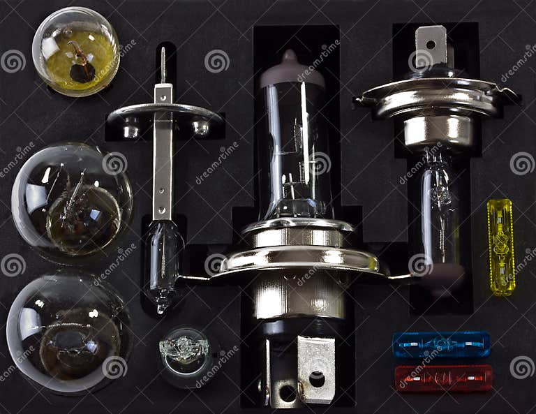 Car light bulbs in a box. stock image. Image of bulbs - 27225931