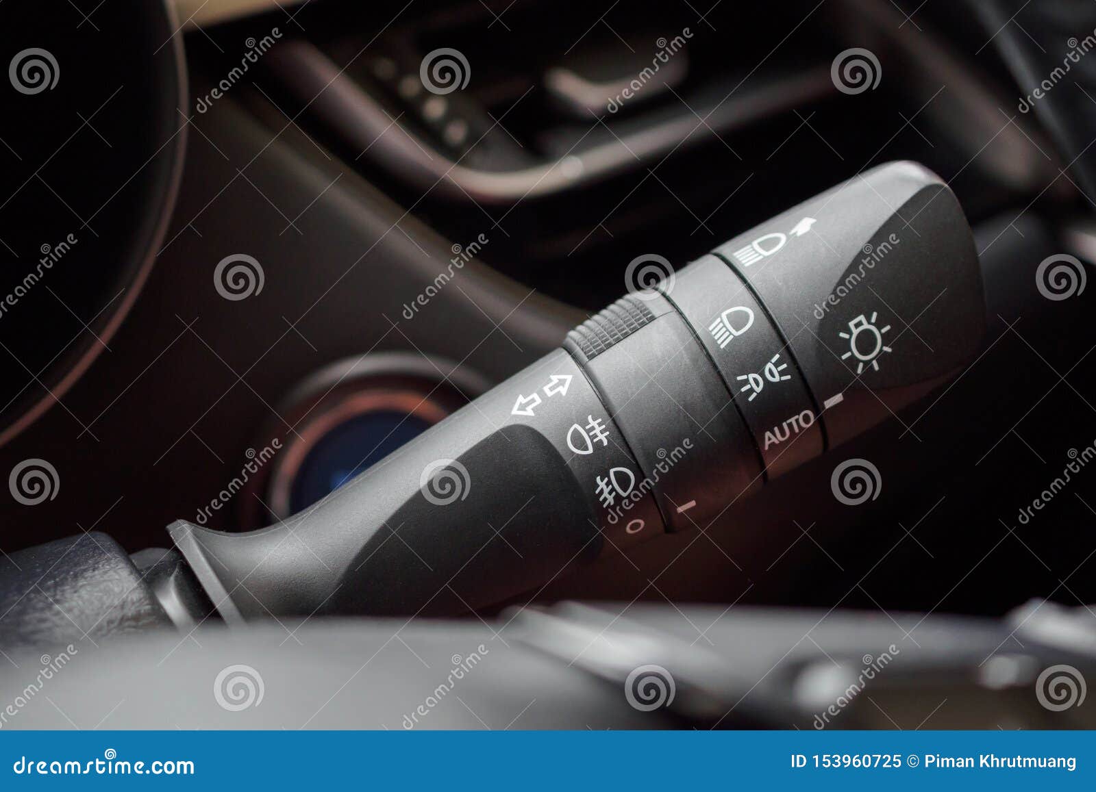 Car Light Control Switch Closeup Stock Image - Image of design, modern ...