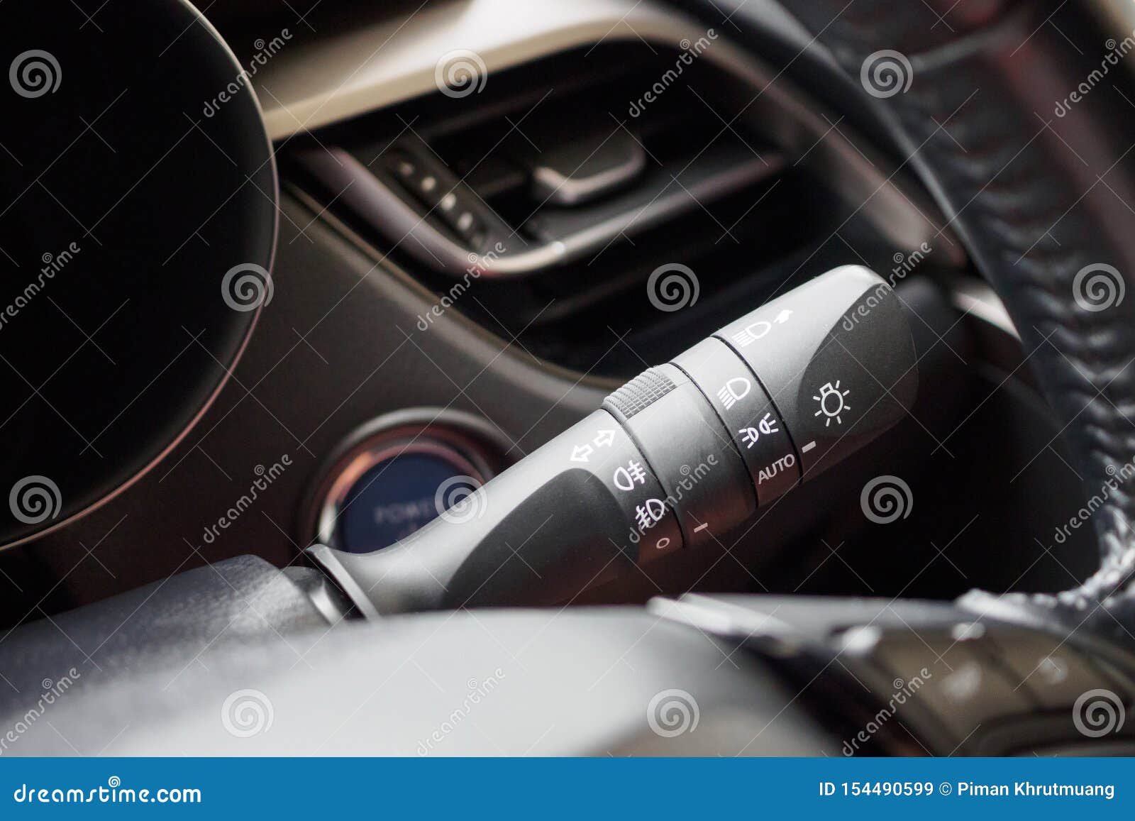 Car Light Control Switch Closeup Stock Image - Image of indicator ...