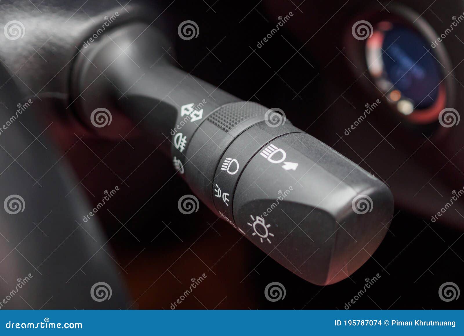 Car Light Control Switch Closeup Stock Photo - Image of parking ...