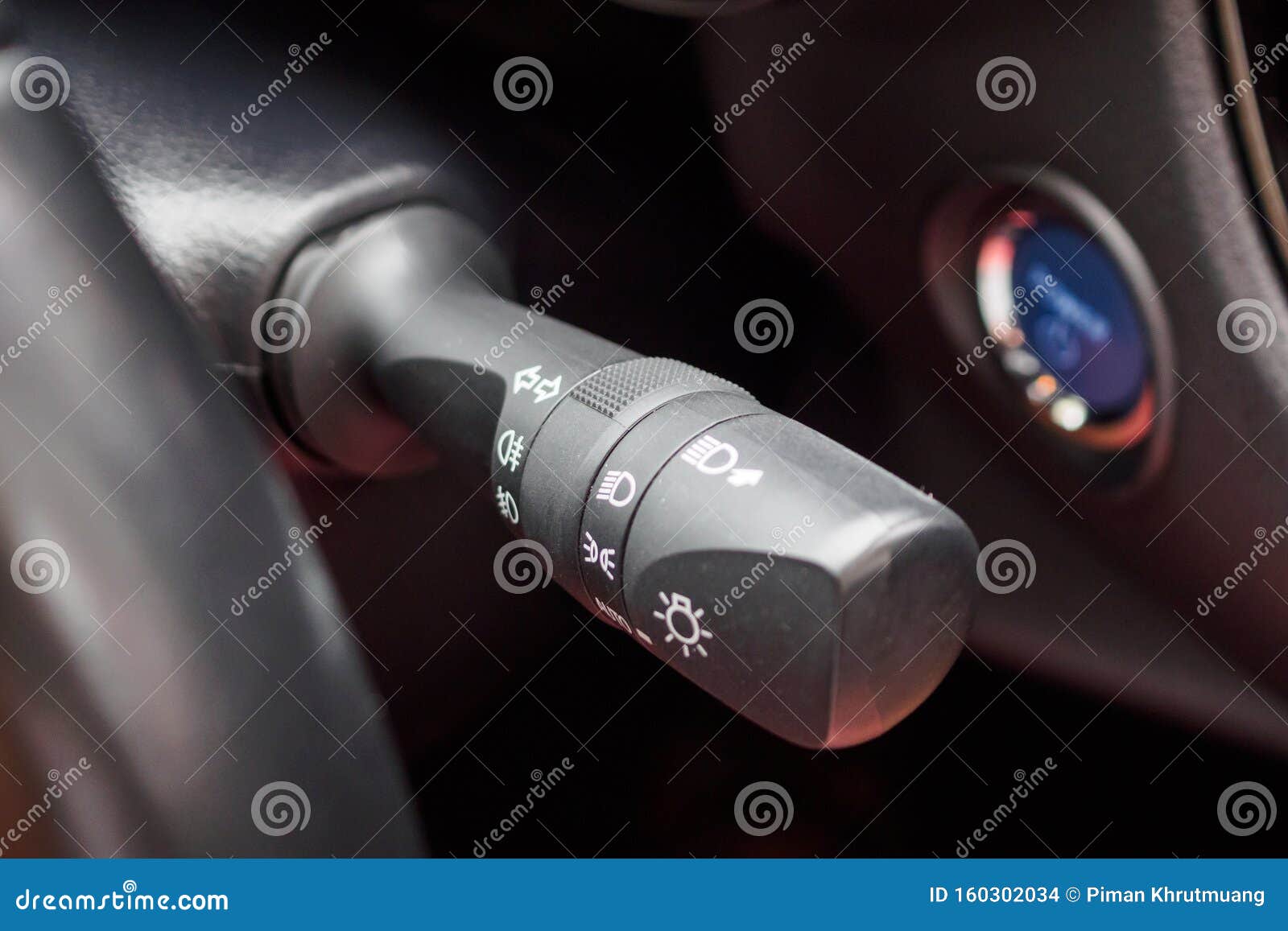 Car Light Control Switch Closeup Stock Photo - Image of black ...