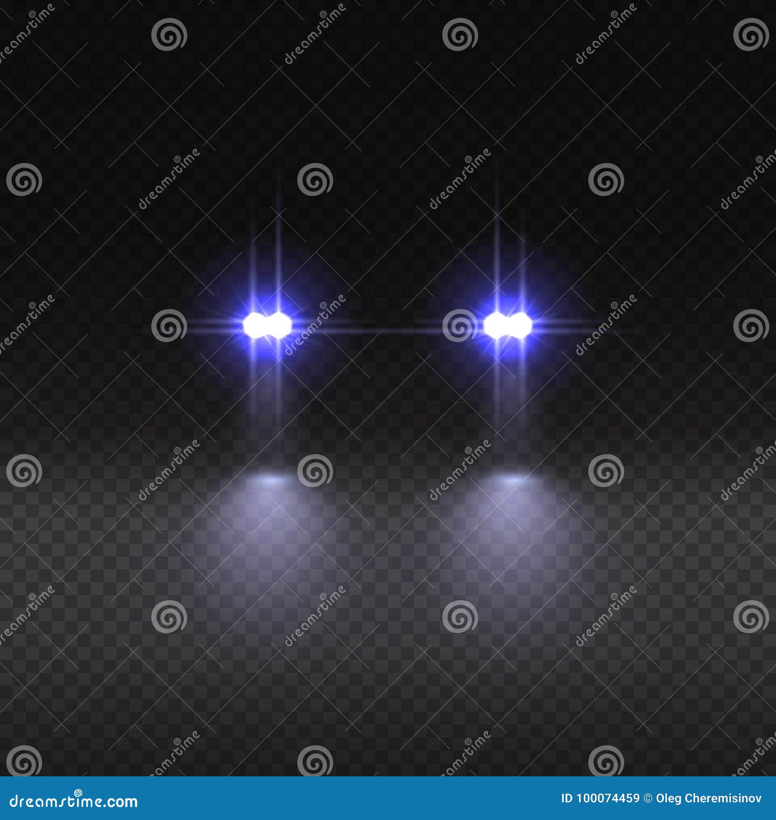 Car Light Effect on Transparent Background. Vector Illustration. Stock ...