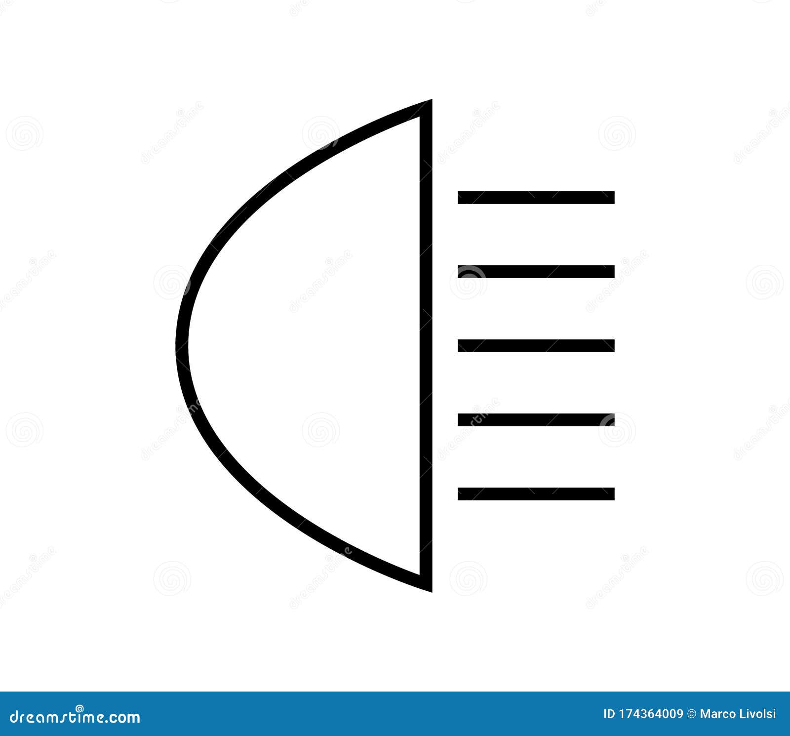 Car Light Icon Illustrated in Vector on White Background Stock ...