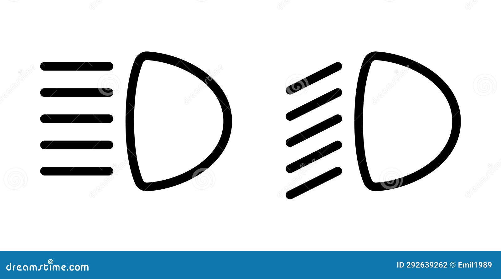 Car Light Icon Set Simple Design. Stock Illustration - Illustration of ...