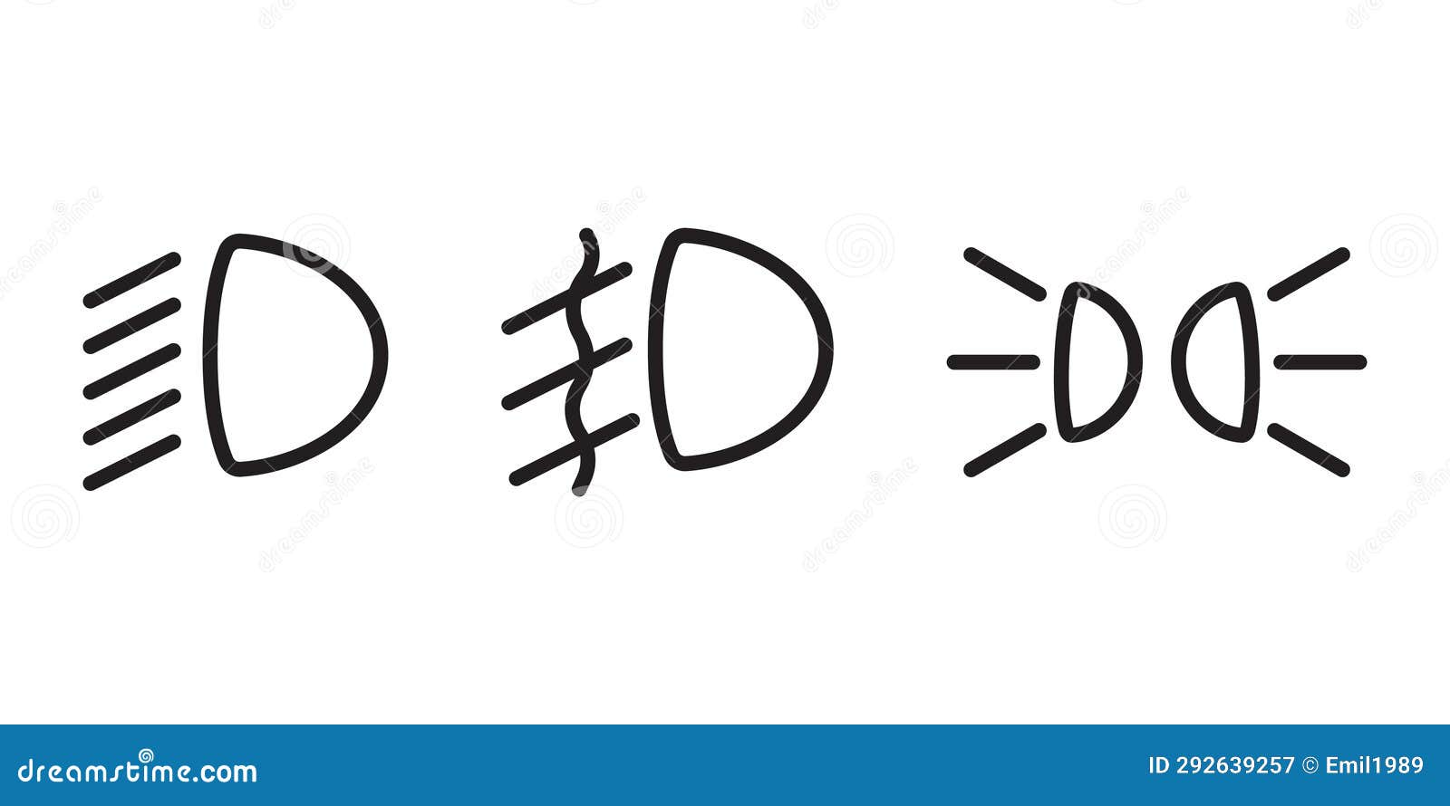 Car Light Icon Set Simple Design. Stock Illustration - Illustration of ...