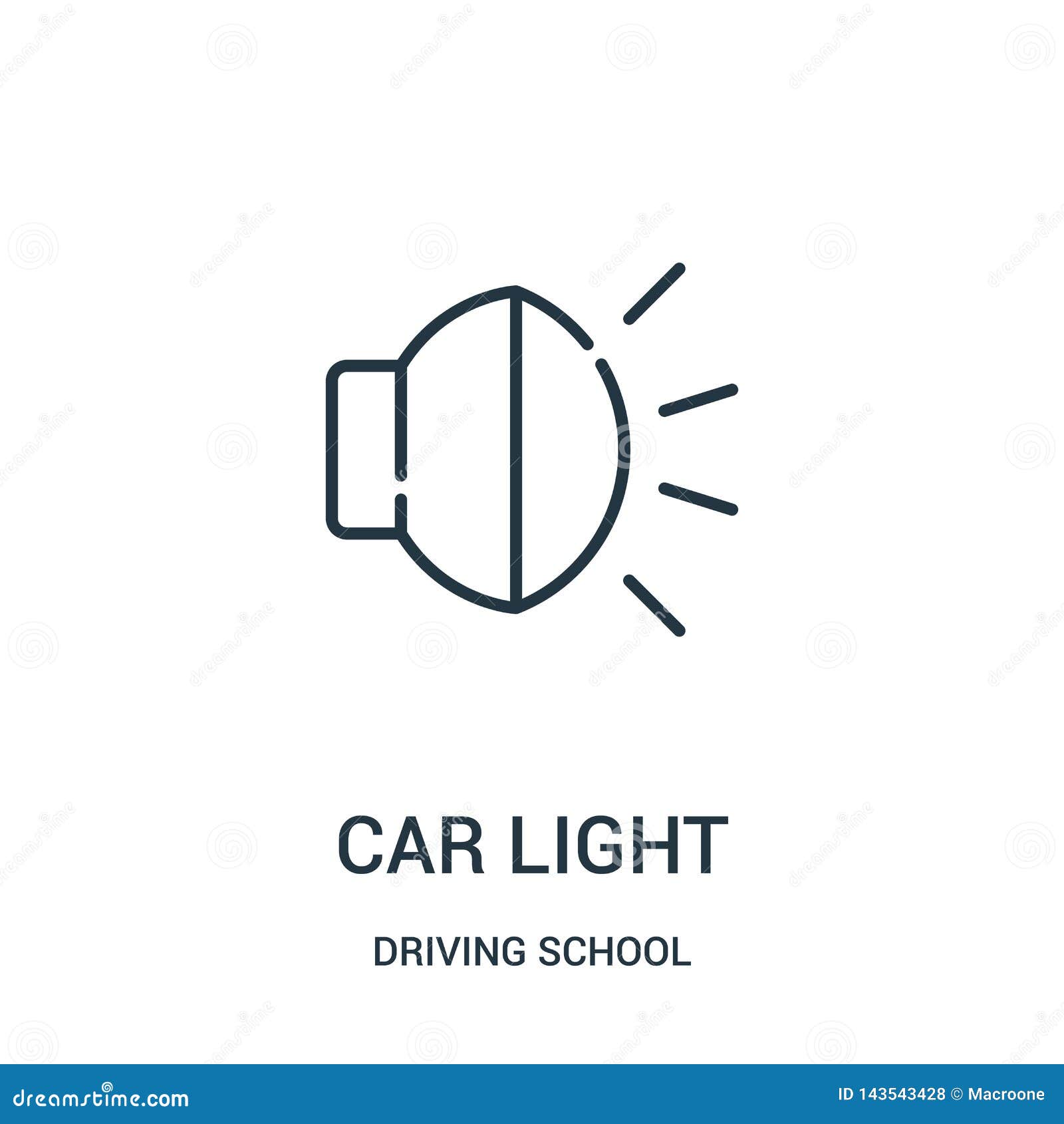 Car Light Icon Vector from Driving School Collection. Thin Line Car ...