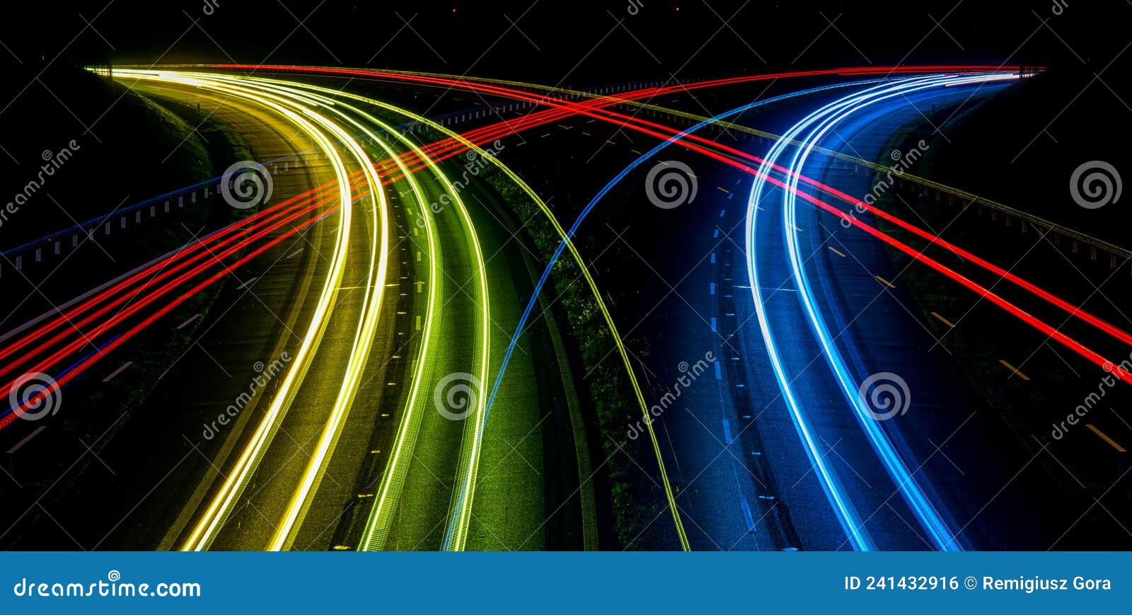 Car Light Lines, at Night, Long Exposure Stock Photo - Image of ...