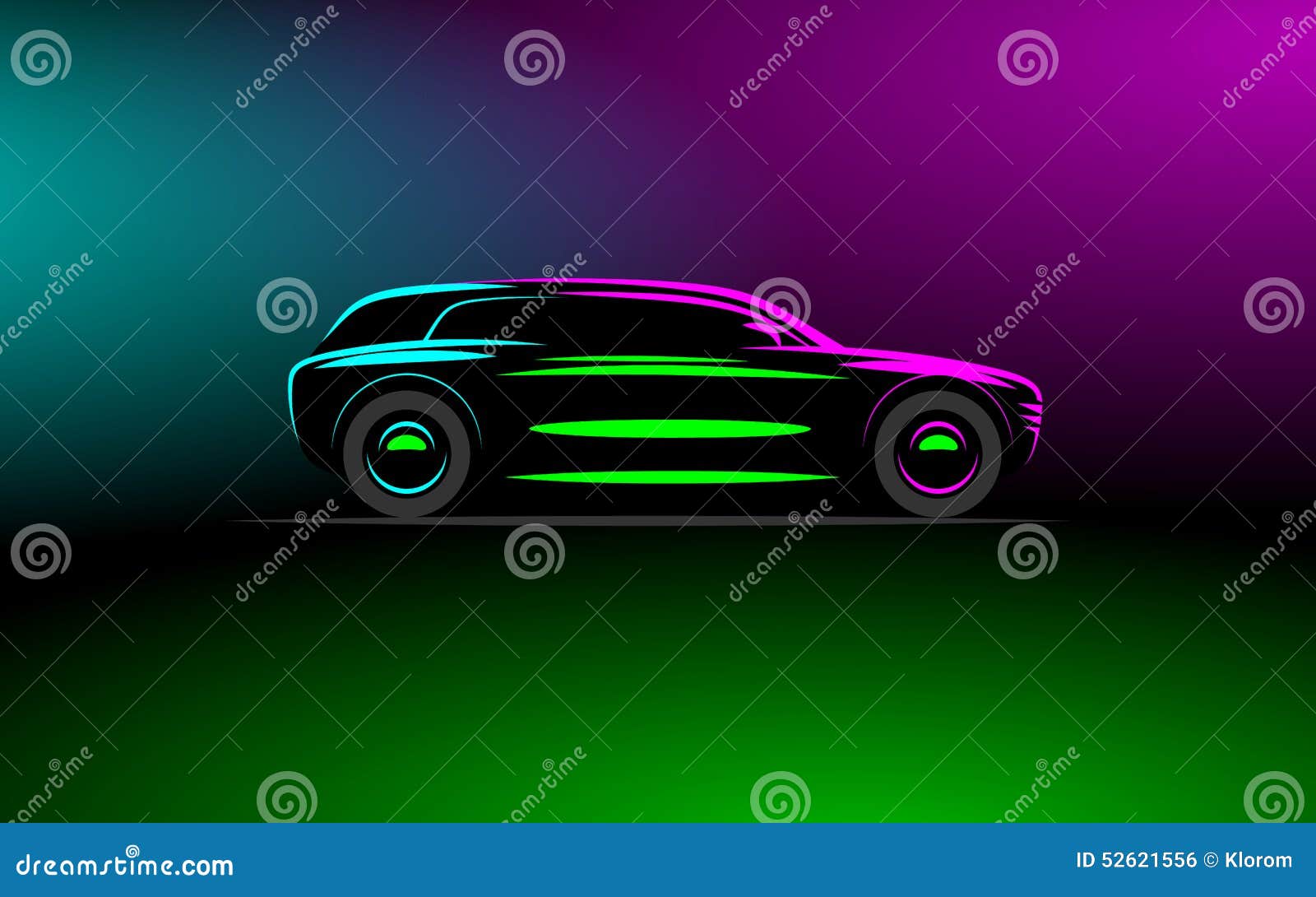 Car with light reflection stock vector. Illustration of luxury - 52621556