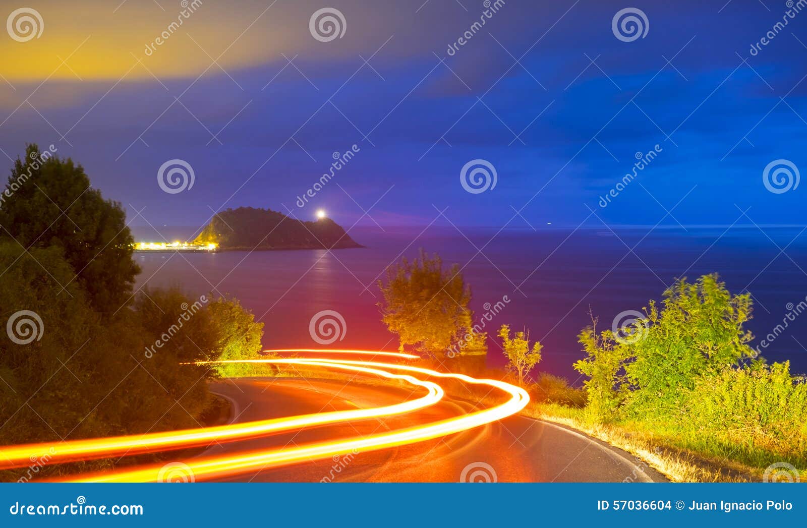 Car Light Running on the Road at Night Stock Photo - Image of blurry ...