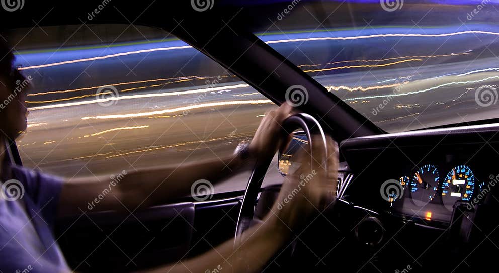 Car light trails - driver stock photo. Image of driving - 2855530