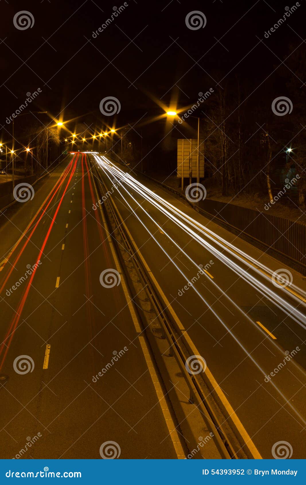 Car Light Trails stock photo. Image of night, freeway - 54393952