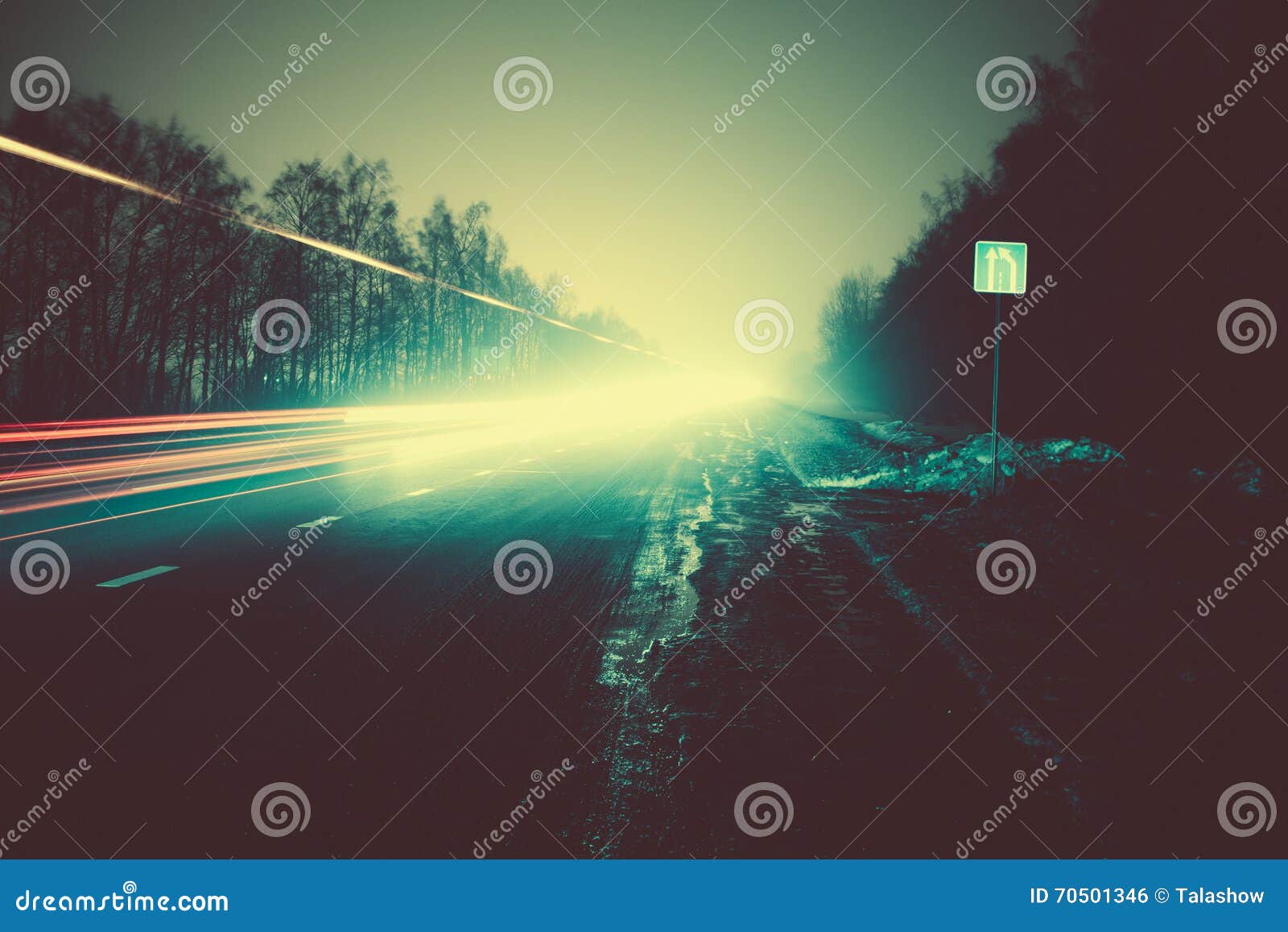Car Light Trails in the Road at Night Stock Photo - Image of line ...