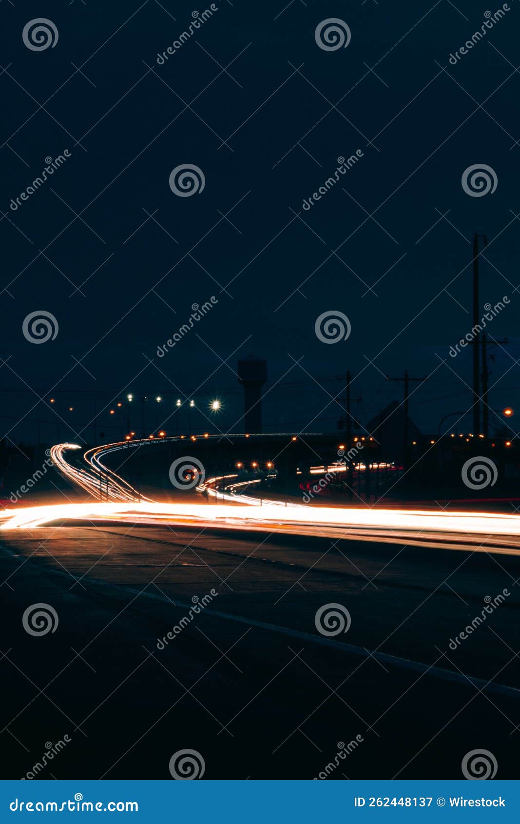 Car Light Trails on a Road at Night Stock Image - Image of vehicle ...