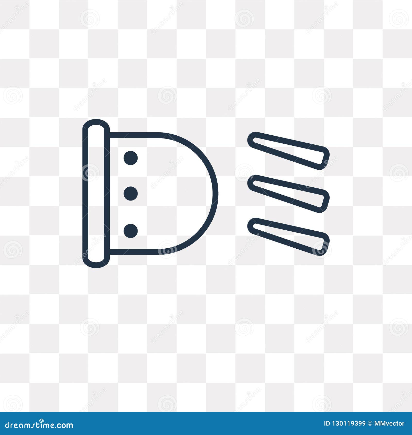 Car Light Vector Icon Isolated on Transparent Background, Linear Stock ...