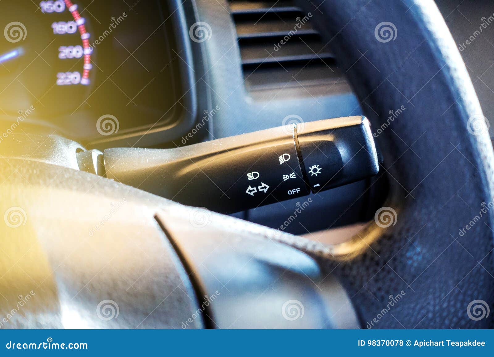 Car lighting control stock photo. Image of drive, steering - 98370078