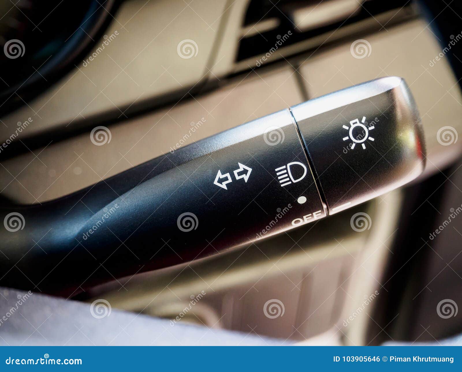 Car Lighting Control Switch Stock Photo - Image of headlight, light ...