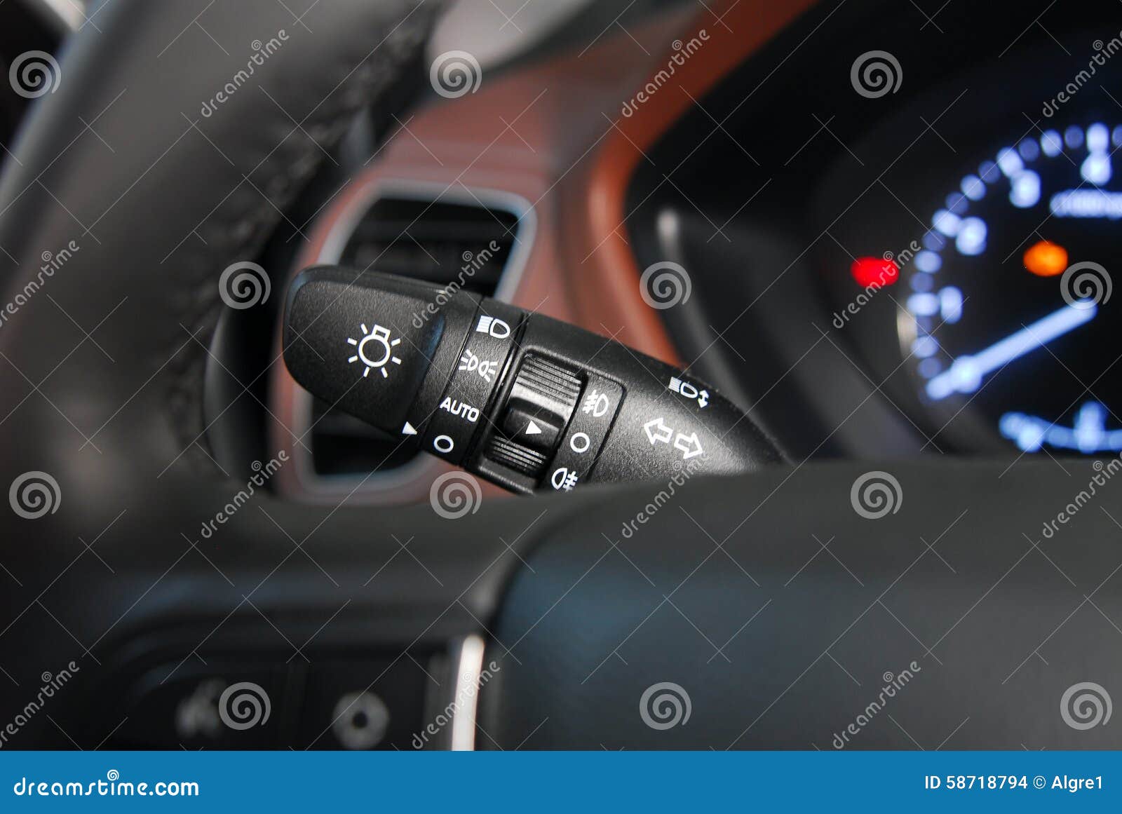 Car lighting switch stock photo. Image of knob, cockpit - 58718794