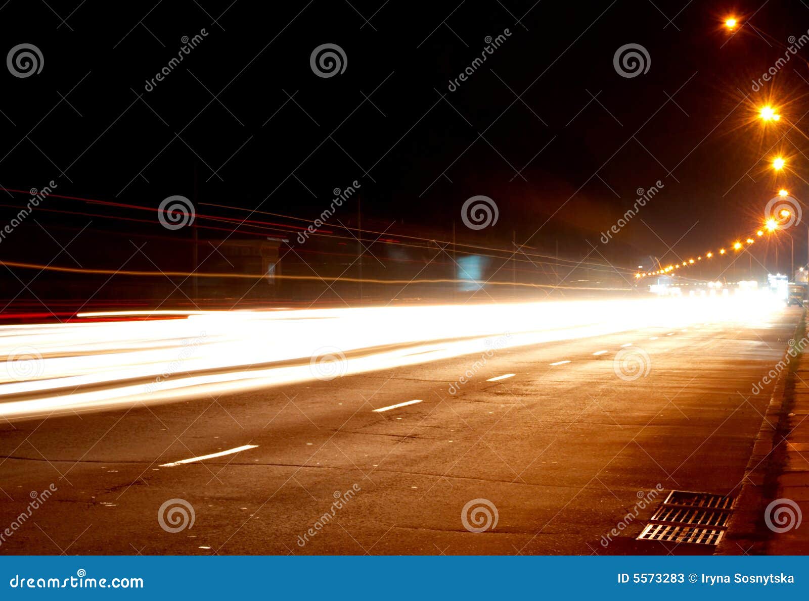 Car Lights On Highway Picture. Image: 5573283