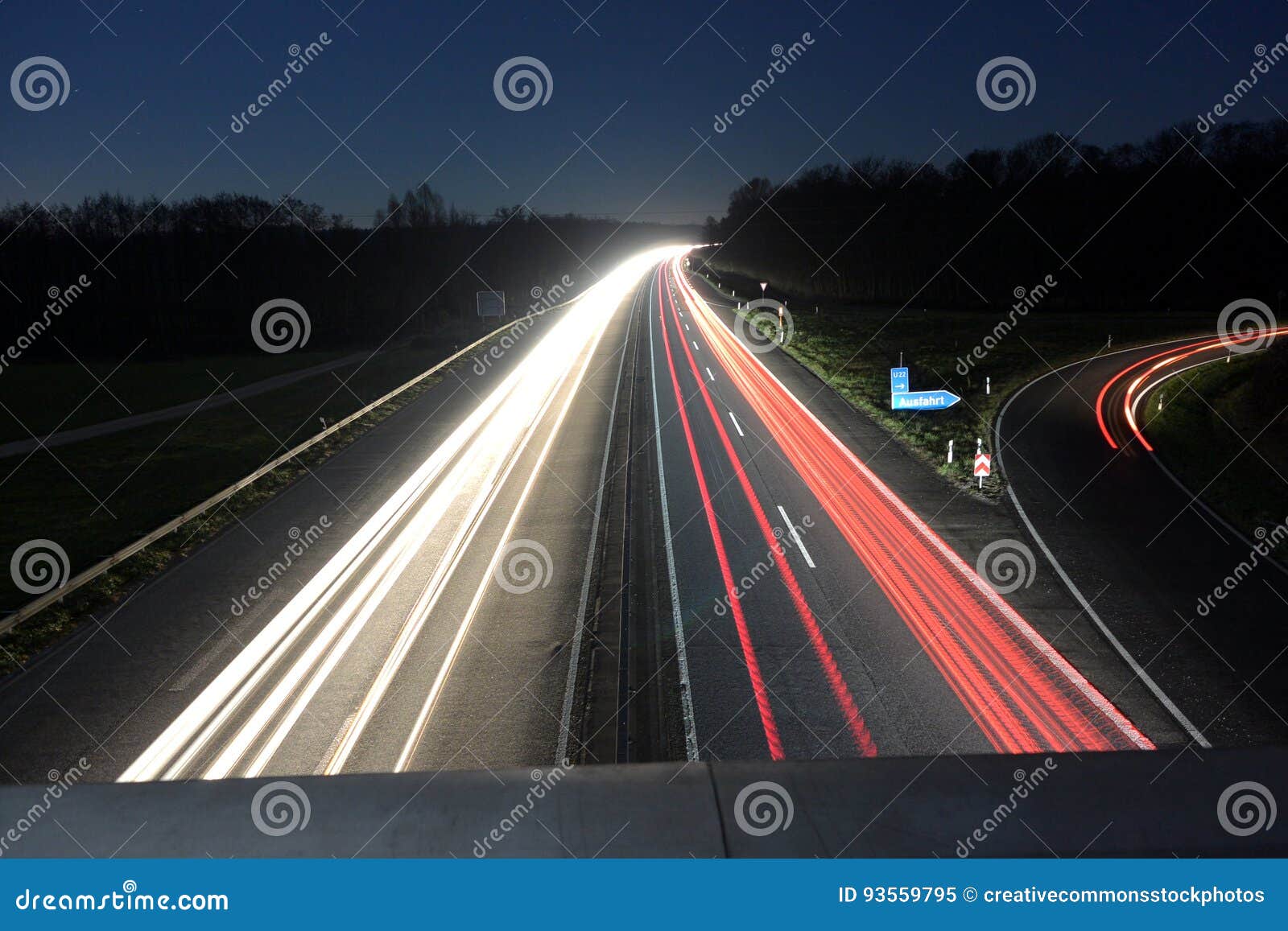 Car Lights On Highway Picture. Image: 93559795