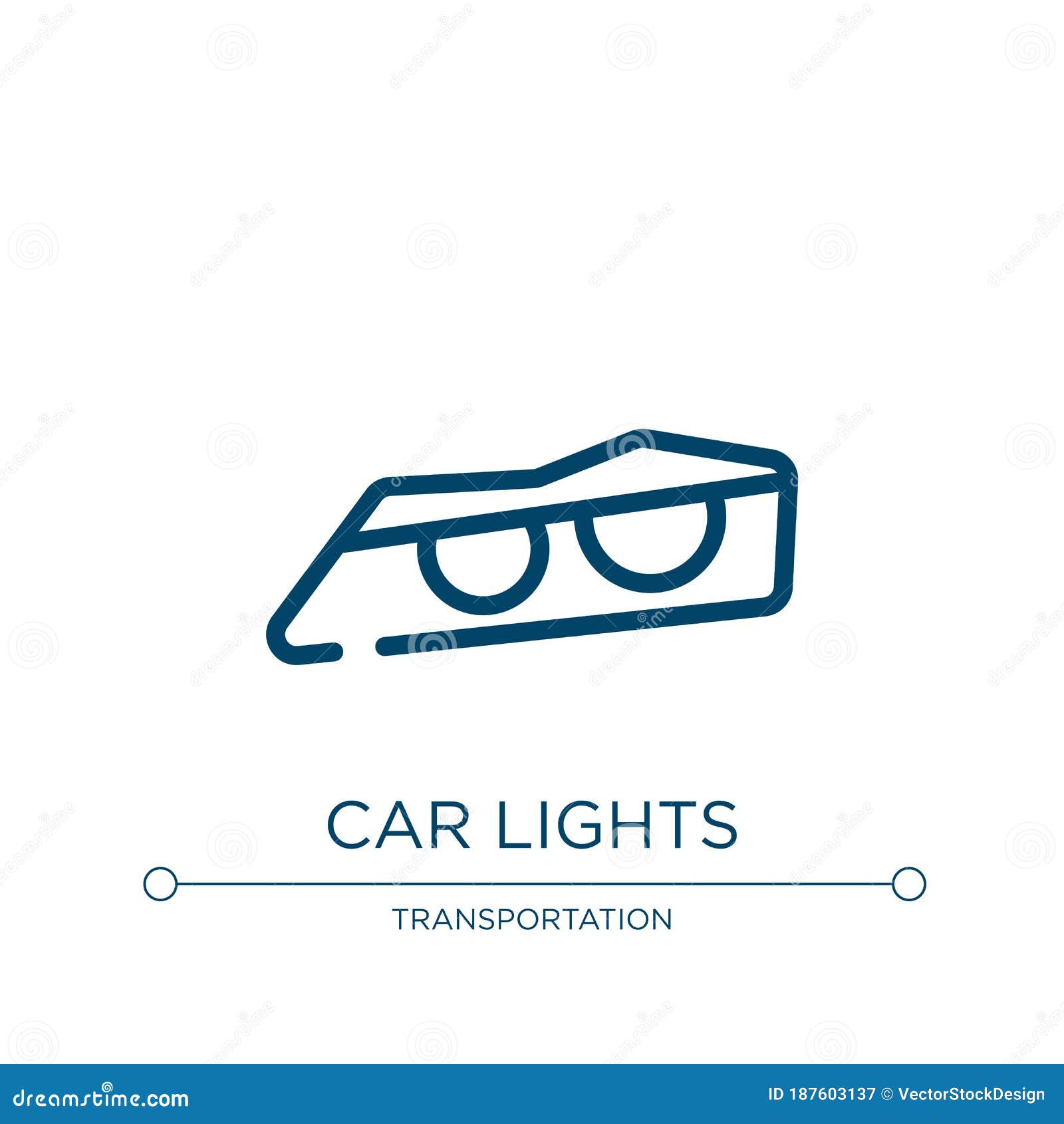 Car Lights Icon. Linear Vector Illustration from Car Engine Collection ...