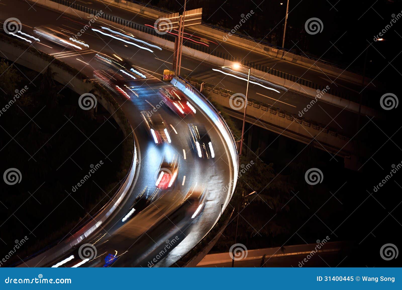 Car lights trace stock image. Image of asphalt, evening - 31400445