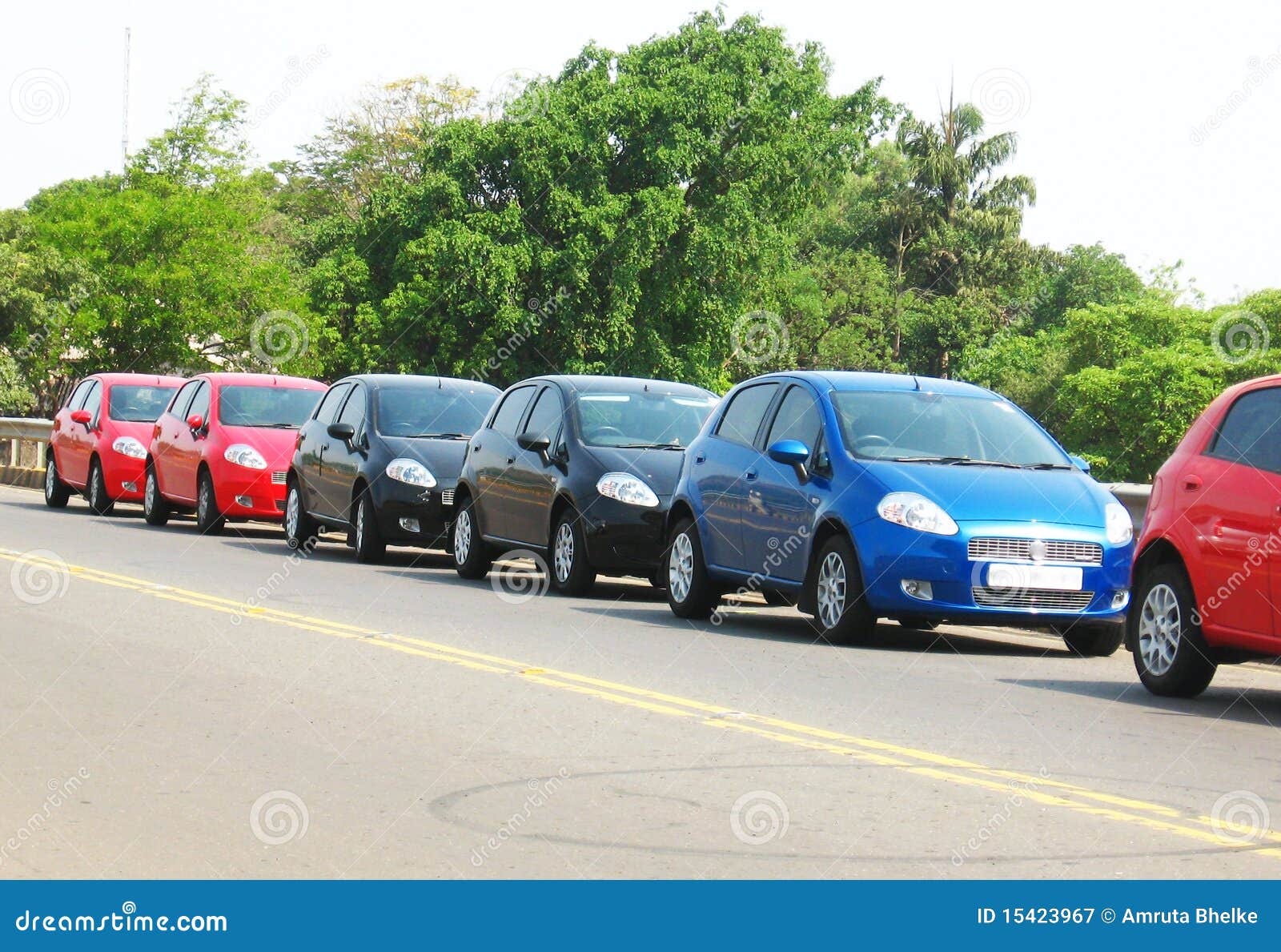 Car Line stock image. Image of blue, road, arrangement - 15423967