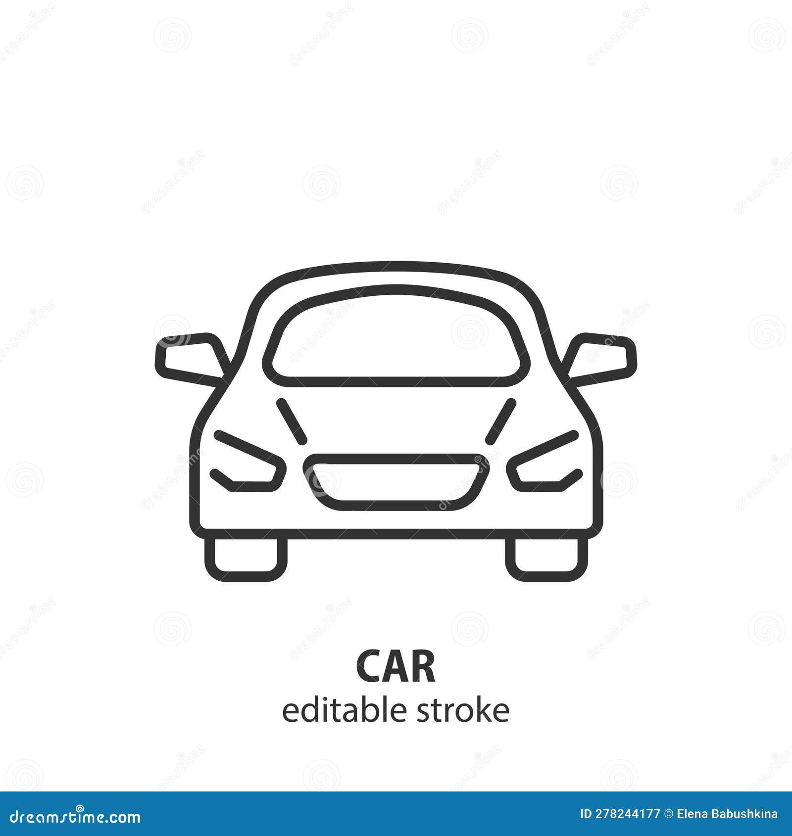 Car Line Icon. Auto Outline Vector Symbol. Transport Sillustration ...