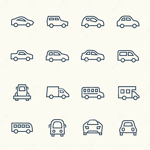 Car line icon set stock vector. Illustration of commercial - 66766330