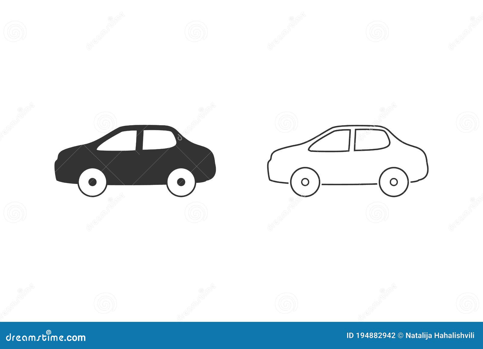 Car Line Icon Set Vector Illustration Stock Vector - Illustration of ...