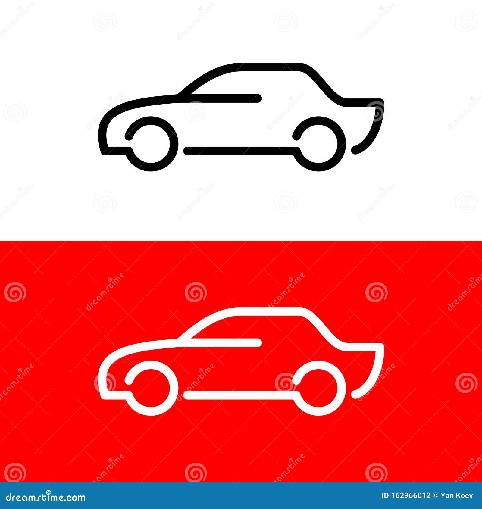 Car Line Icon. Side View Simple Elegant Style Vehicle Symbol Stock ...