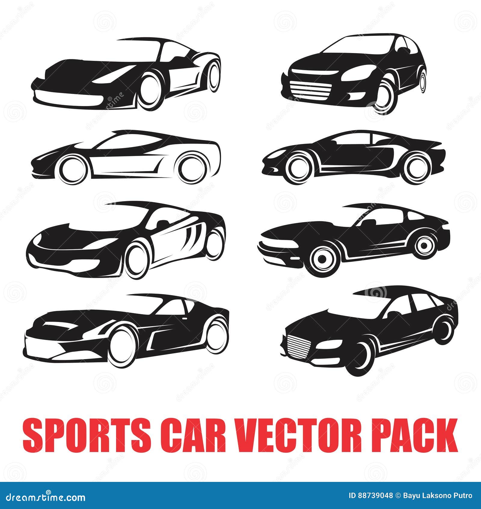CAR LINE SILHOUETTE VECTOR PACK Stock Vector - Illustration of race ...