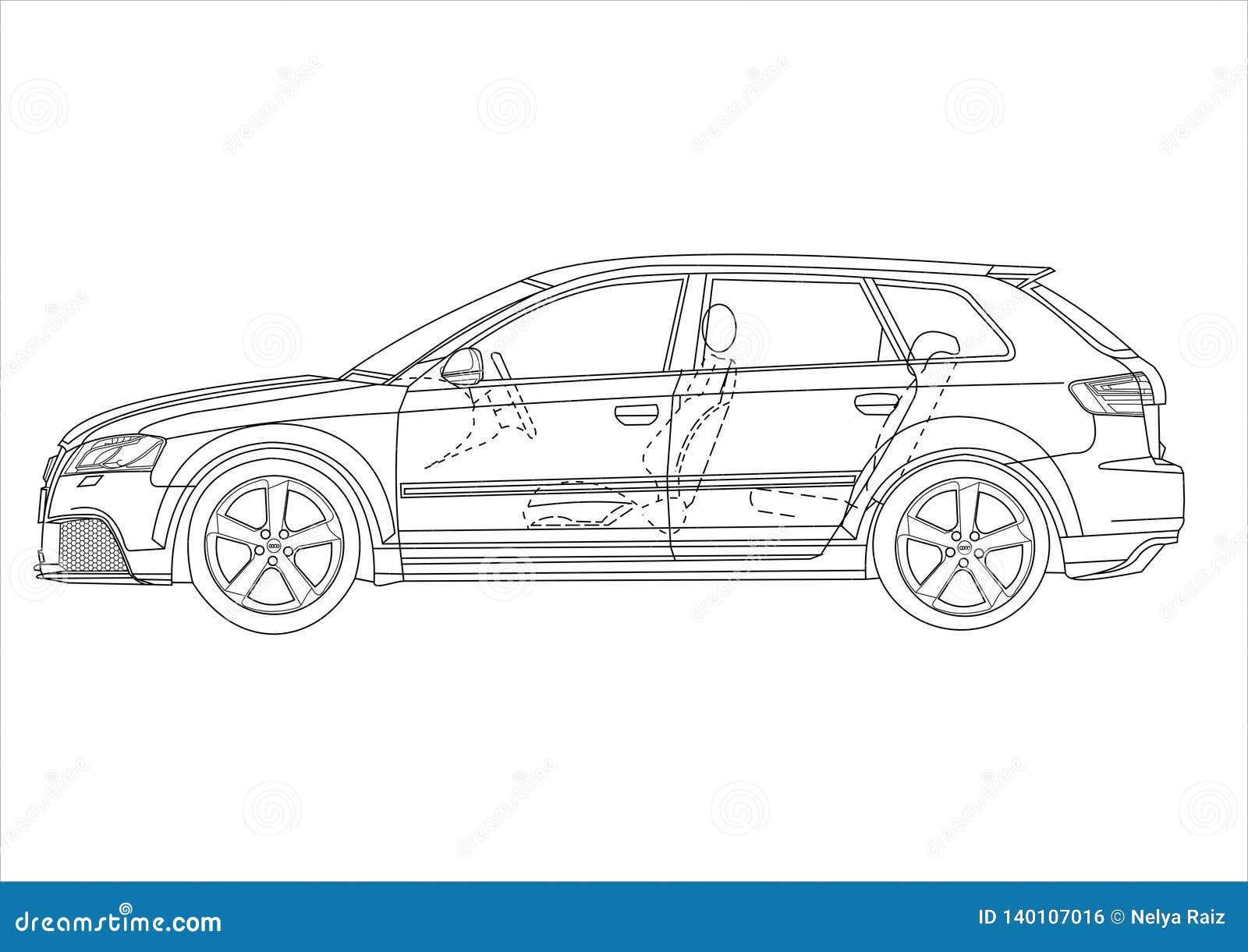 Car Line. Vector Illustration Stock Vector - Illustration of black ...