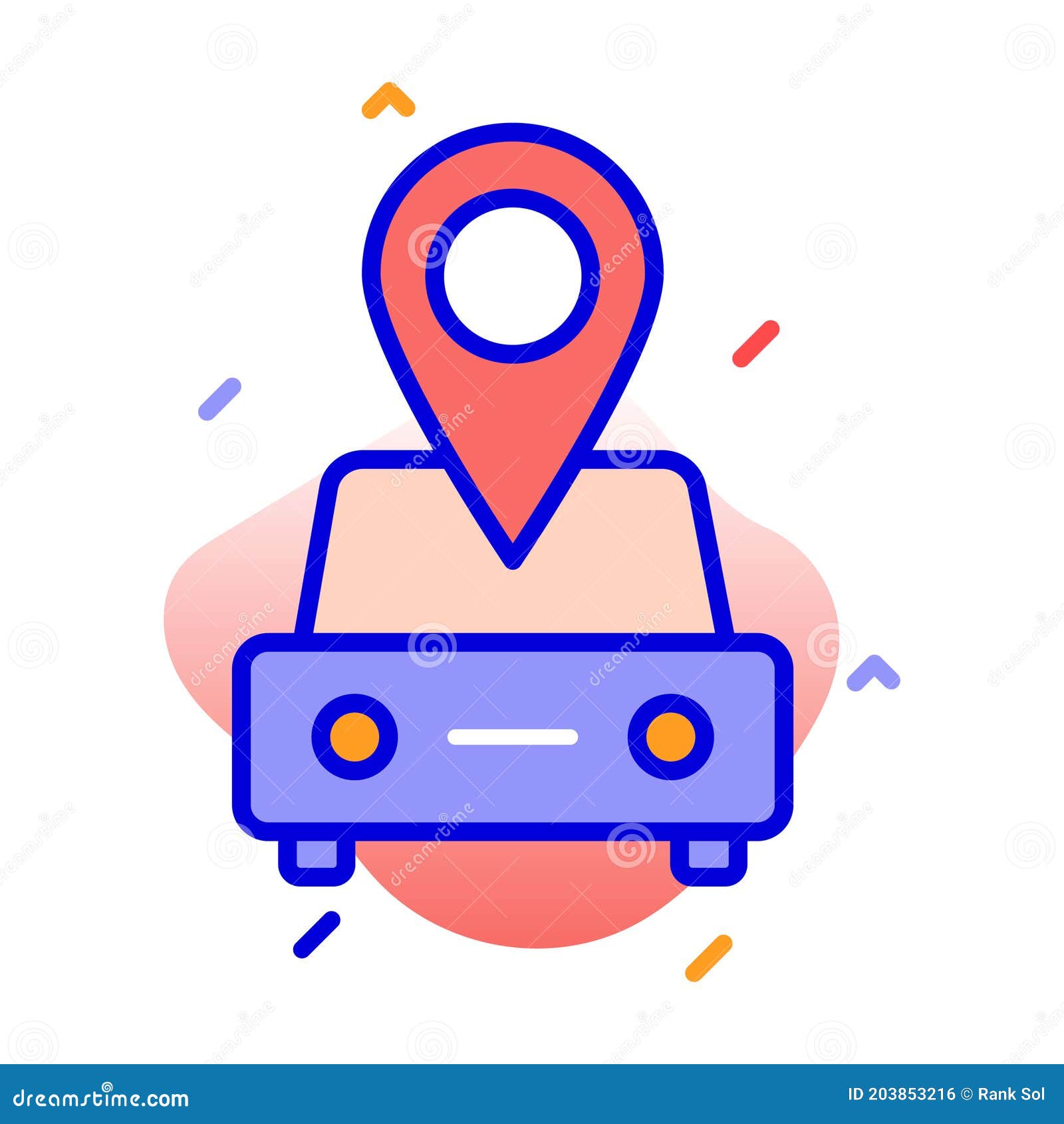 Car Location, Map, Car, Location Fully Editable Vector Icon Stock ...
