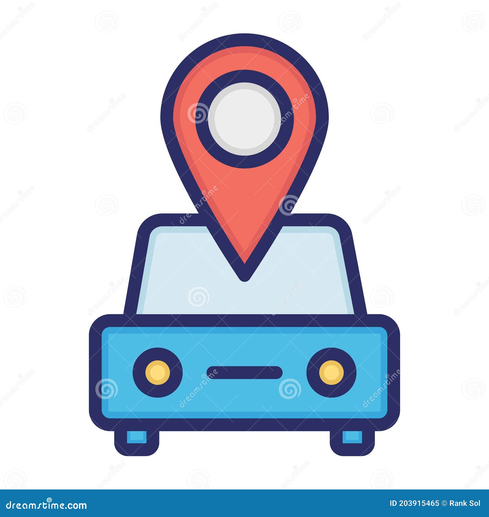 Car Location, Map, Car, Location Fully Editable Vector Icon Stock ...